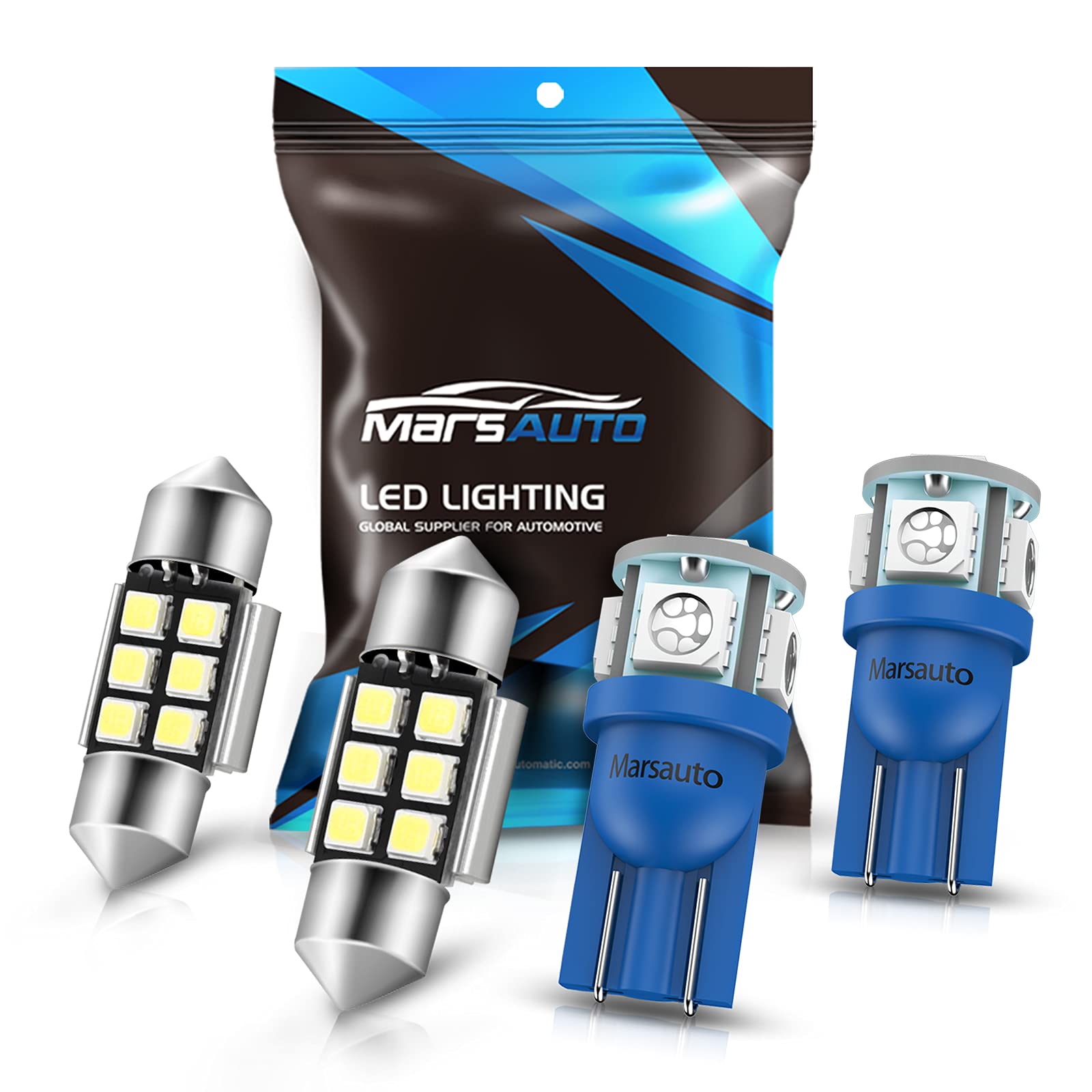Buy Marsauto DE3175 LED Bulb 31mm Festoon LED Bulbs, 194 LED Bulb Blue ...