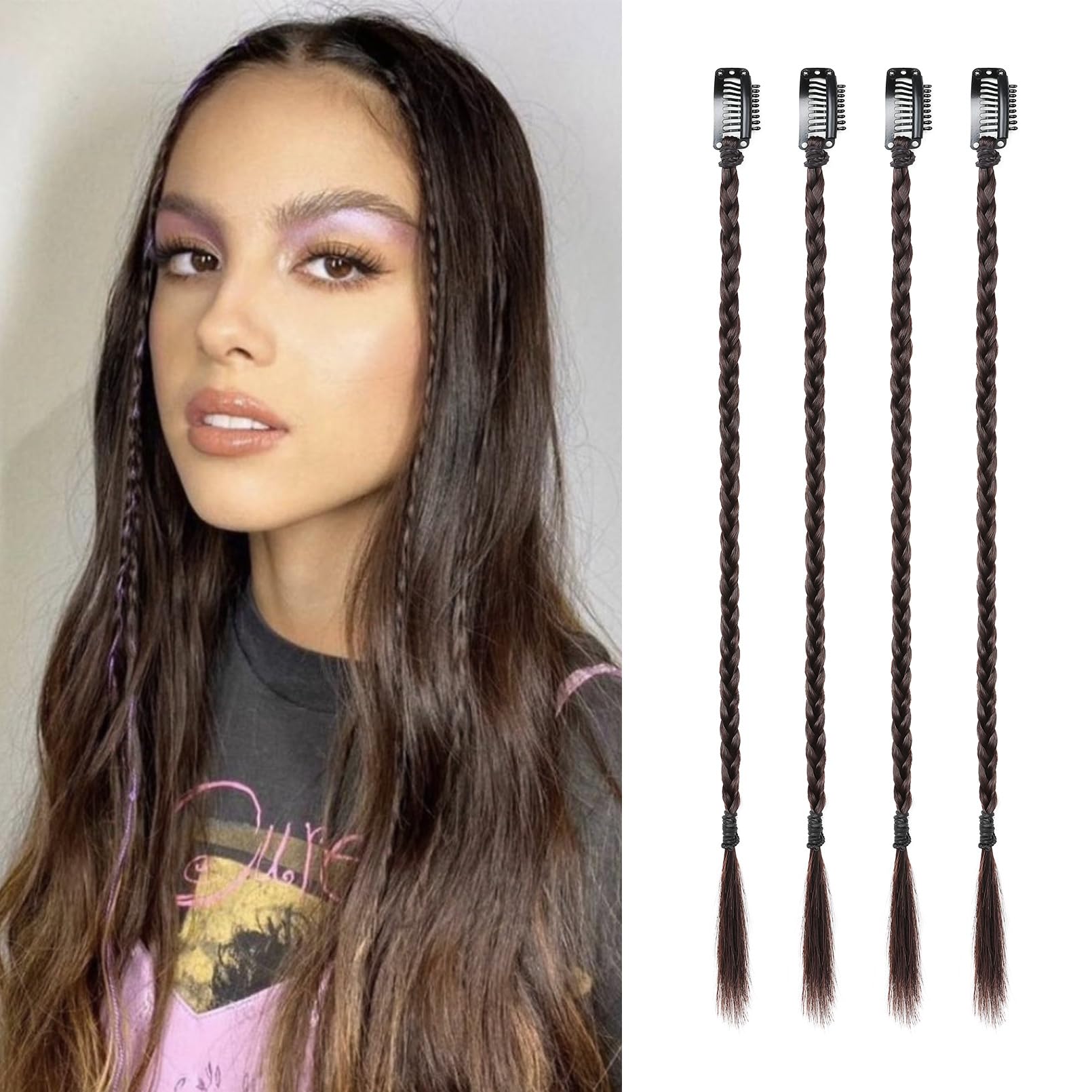 Amazon.com : Flufymooz 4PC Braid in Hair Extension 14 Inch Clip in ...