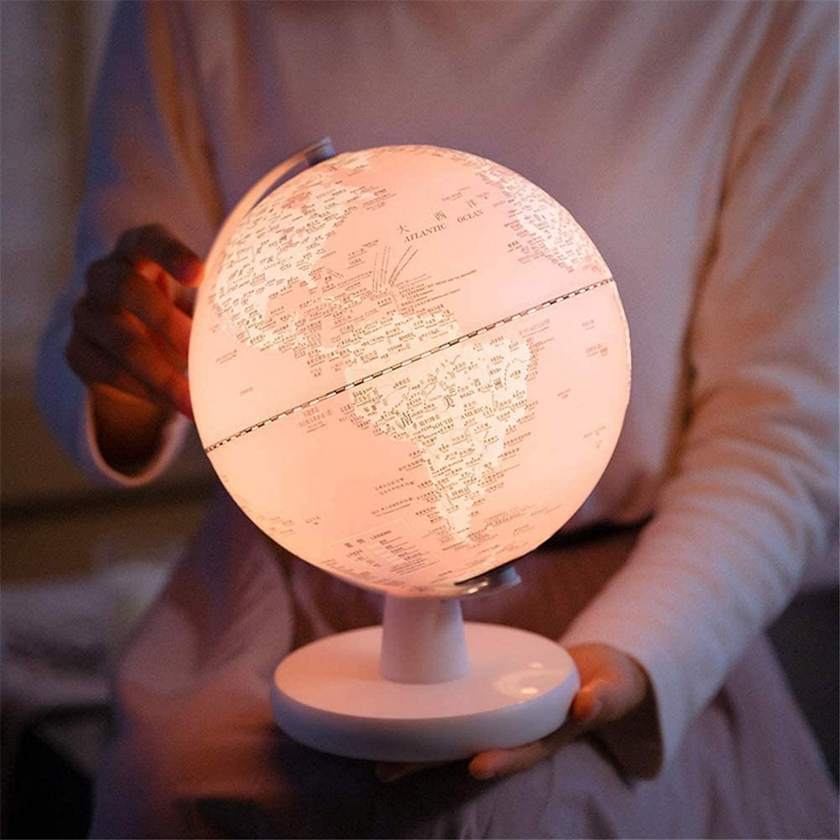 Buy 2-In-1 Illuminated Geographic World Globe, Educational Desktop ...