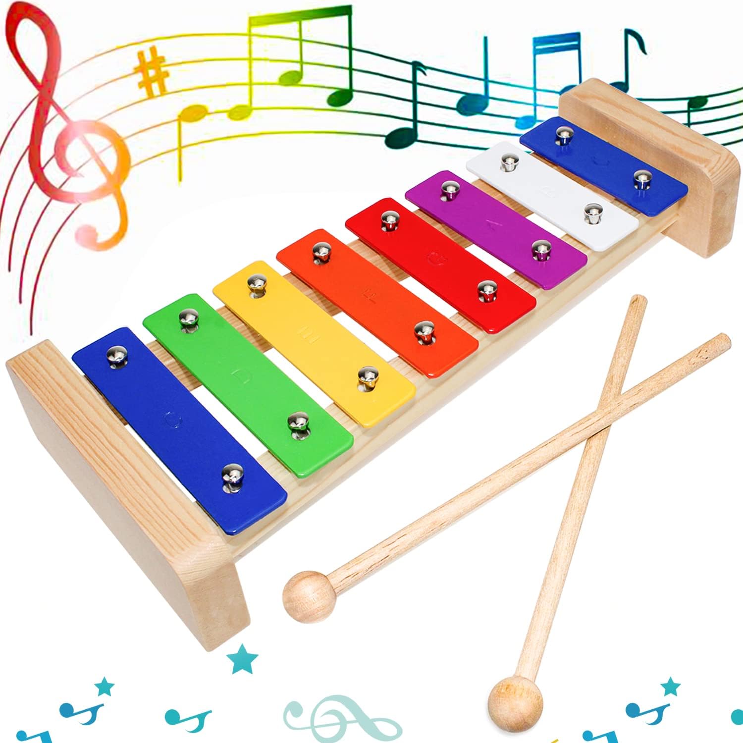 Xylophone Glockenspiel Wooden Musical Instruments for Adults Children ...