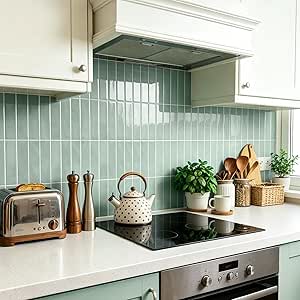Alwayspon 29x22.9cmx10Pcs 3D Vinyl Self Adhesive Splashback Wall Tiles ...