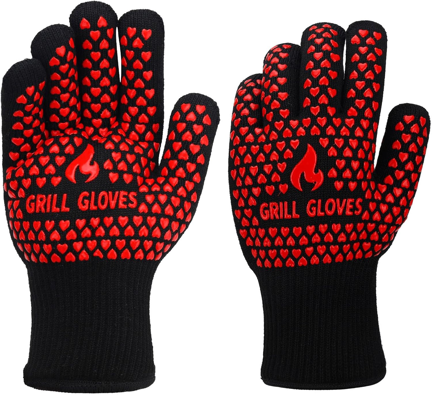 Amazon.com : Oven Gloves Grill Gloves, 1472℉ Heat Proof Non-Slip Grill ...
