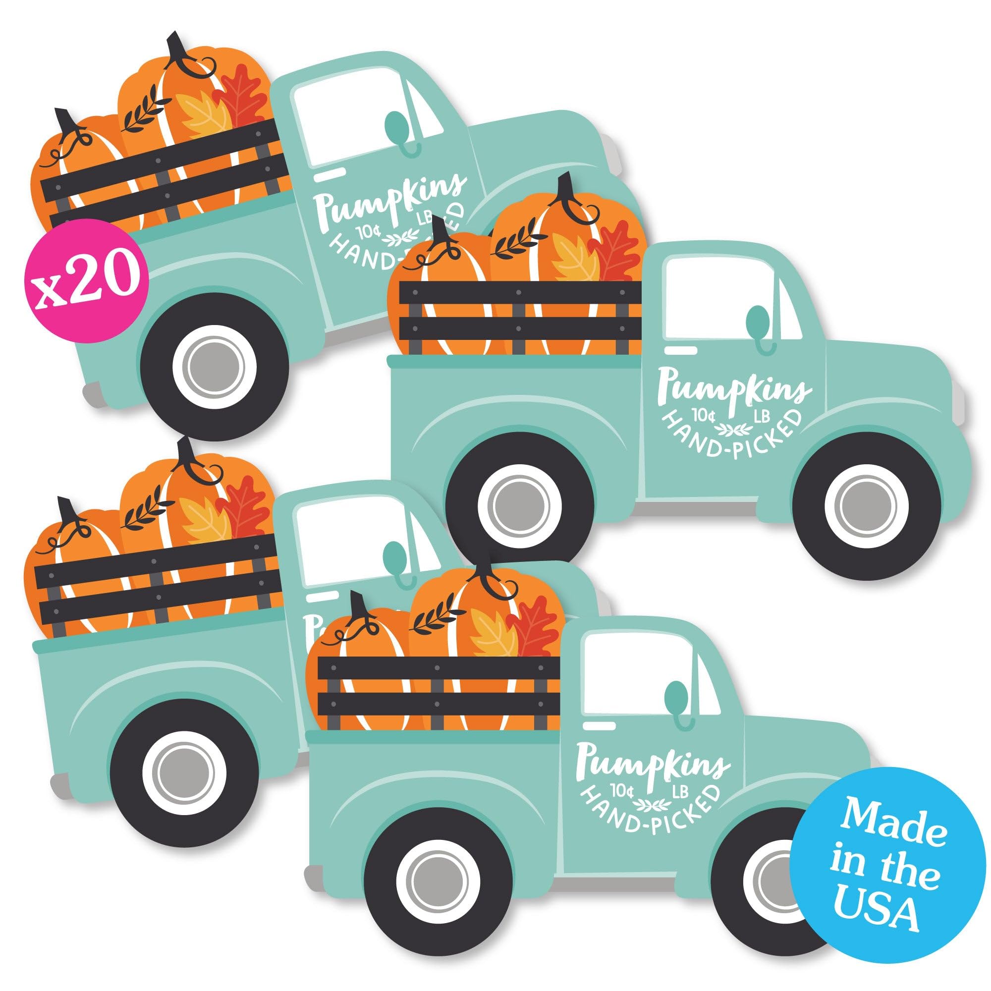 Amazon.com: Big Dot of Happiness Happy Fall Truck - Decorations DIY ...