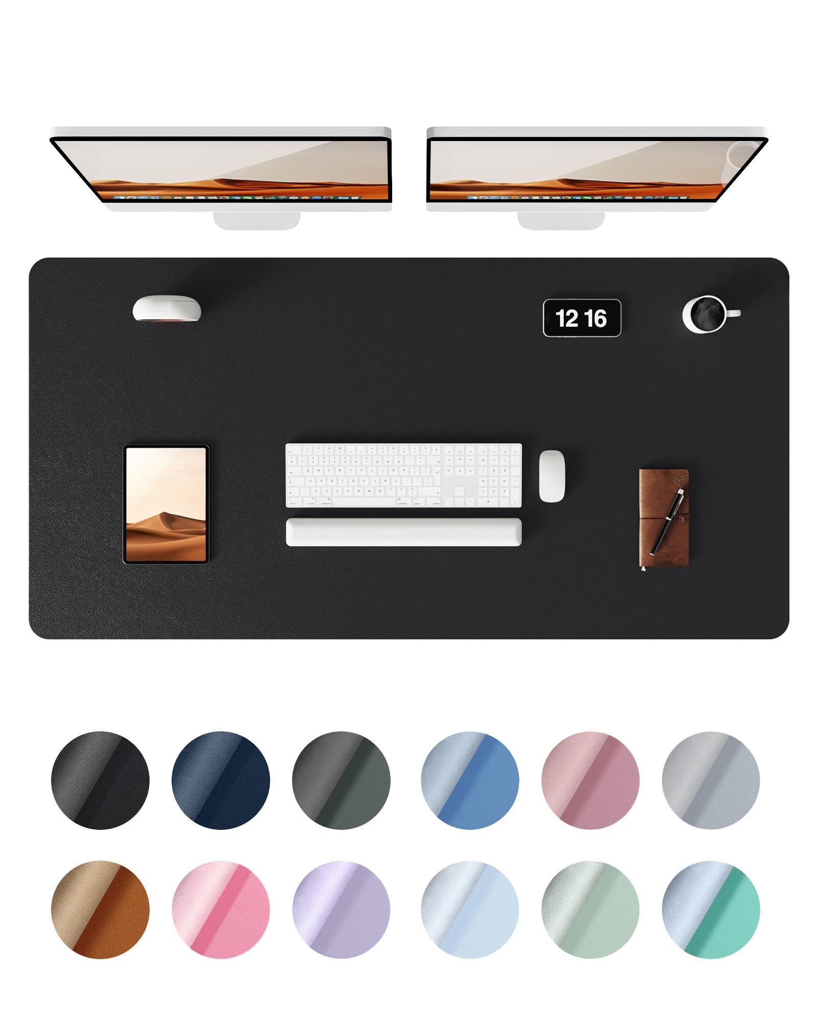 YSAGi Leather Desk Mat, Large Mouse Mat, Non-Slip Desk Pad Desk ...
