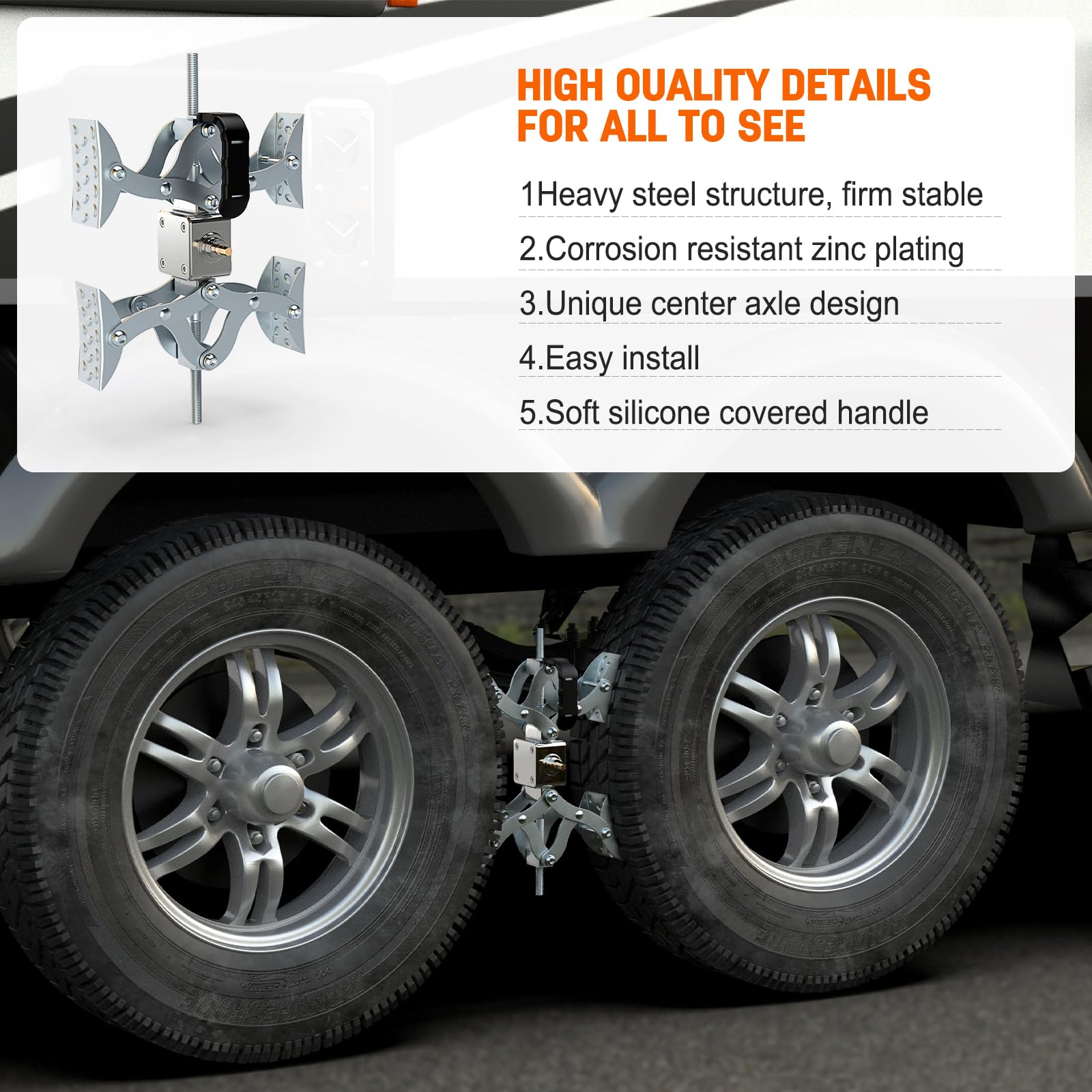 Snapklik.com : 2025 Ultra Fast X-Shaped Chock Wheel Stabilizer Allow ...