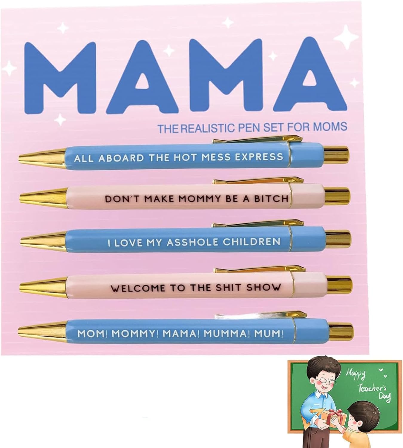 Amazon.com : Motivational Badass Pen Set, Funny Pens Swear Word Daily ...