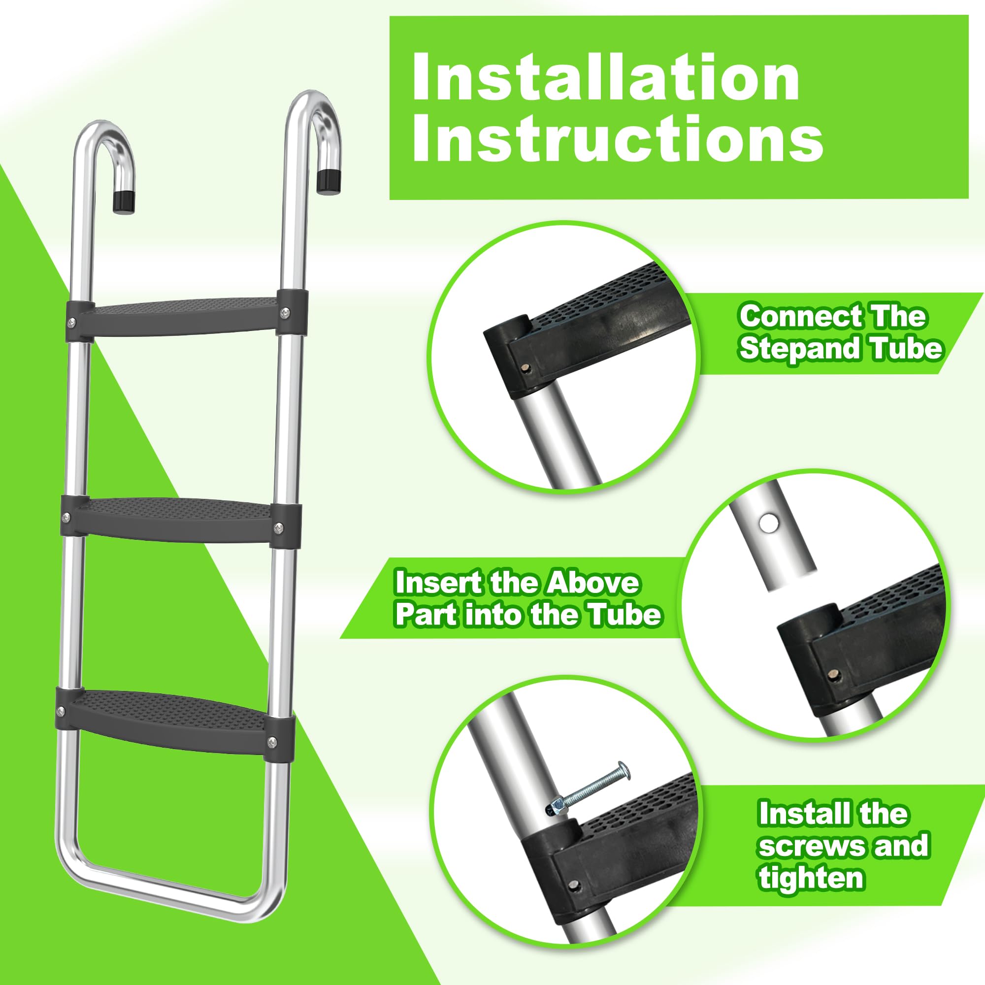 Snapklik.com : Trampoline Ladder, 3 Steps Trampoline Ladders, Universal ...