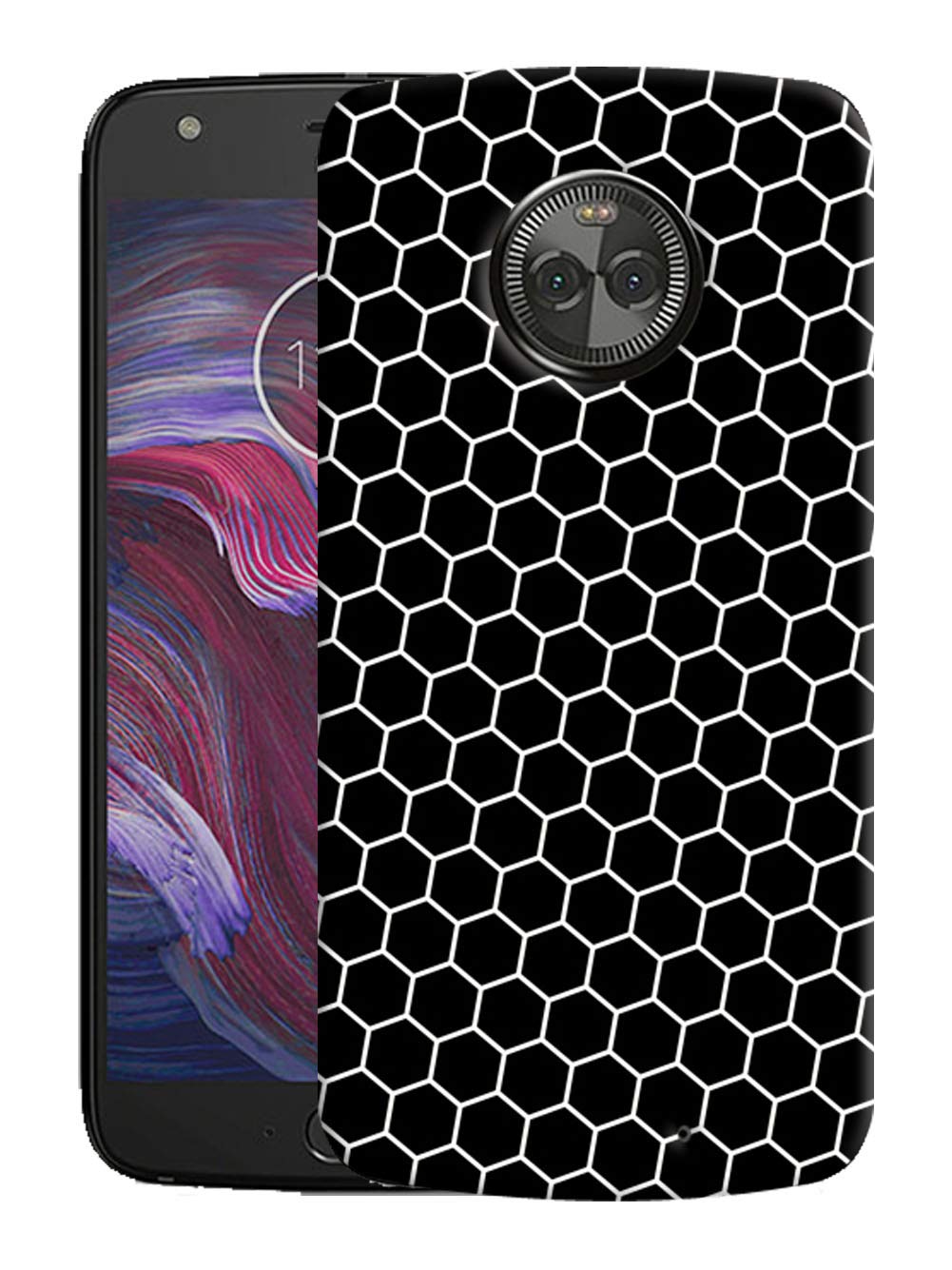 TolMol Printed Back Cover for Motorola X4 (Hexagon Black and White ...