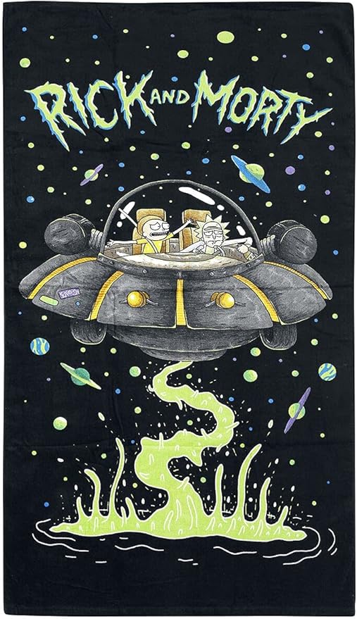 Rick and Morty" UFO Towel, Cotton, Multi-Colour, 70 x 0.5 x 140 cm ...