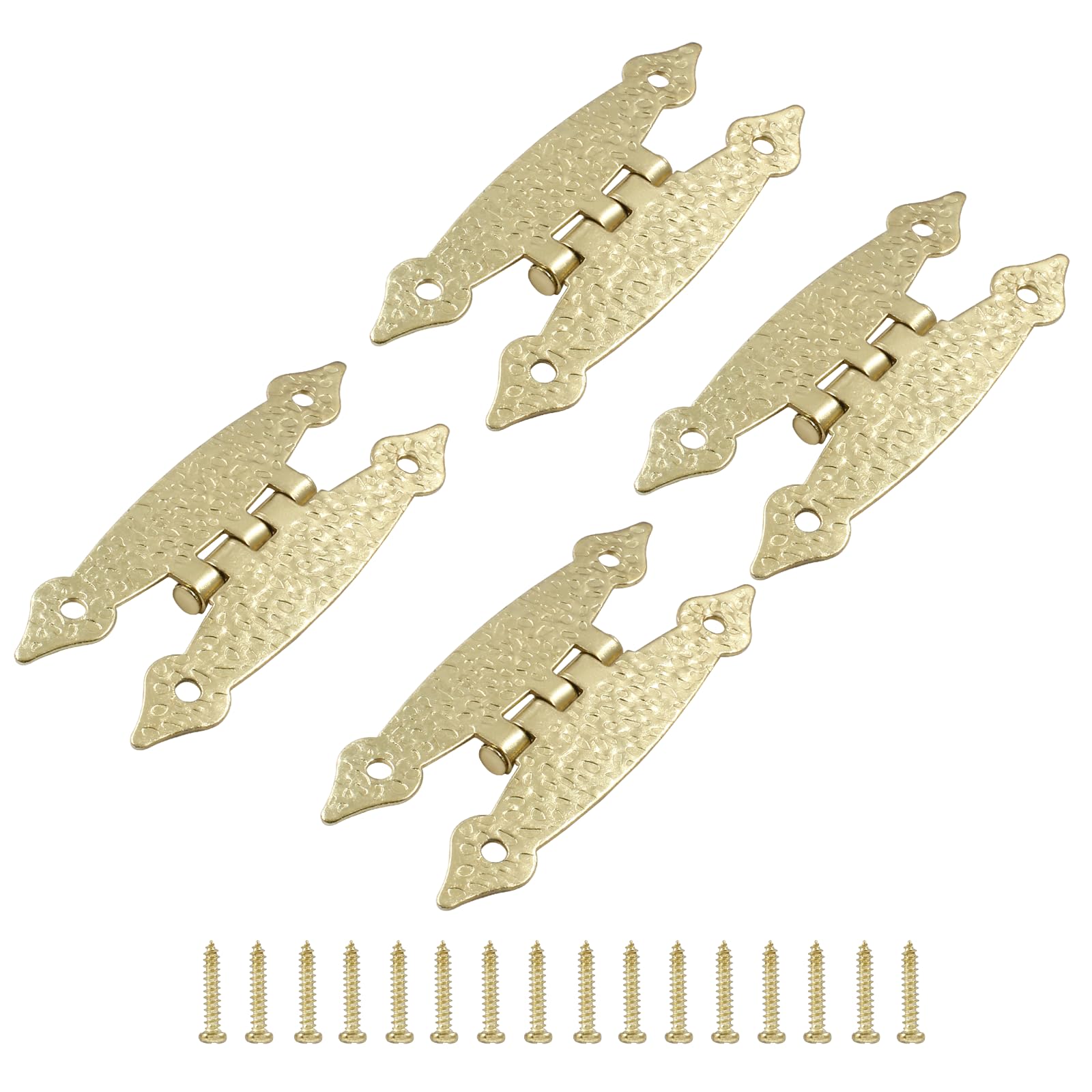 Hordion 4Pcs Golden H Hinges Cabinet Hardware, Cold Rolled Steel Flat ...