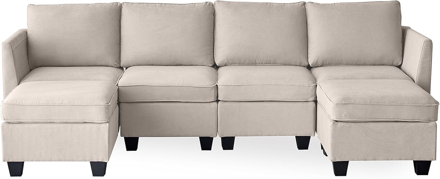 Amazon.com: Casa Andrea Milano Modular Sectional Sofa, Chenille Fabric Convertible U Shaped ...