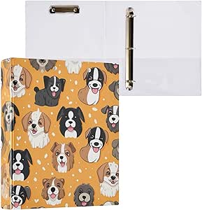 Amazon.com : Kigai Cute Dog 3 Ring Binder 1.5 inch D Ring Binders Clear ...