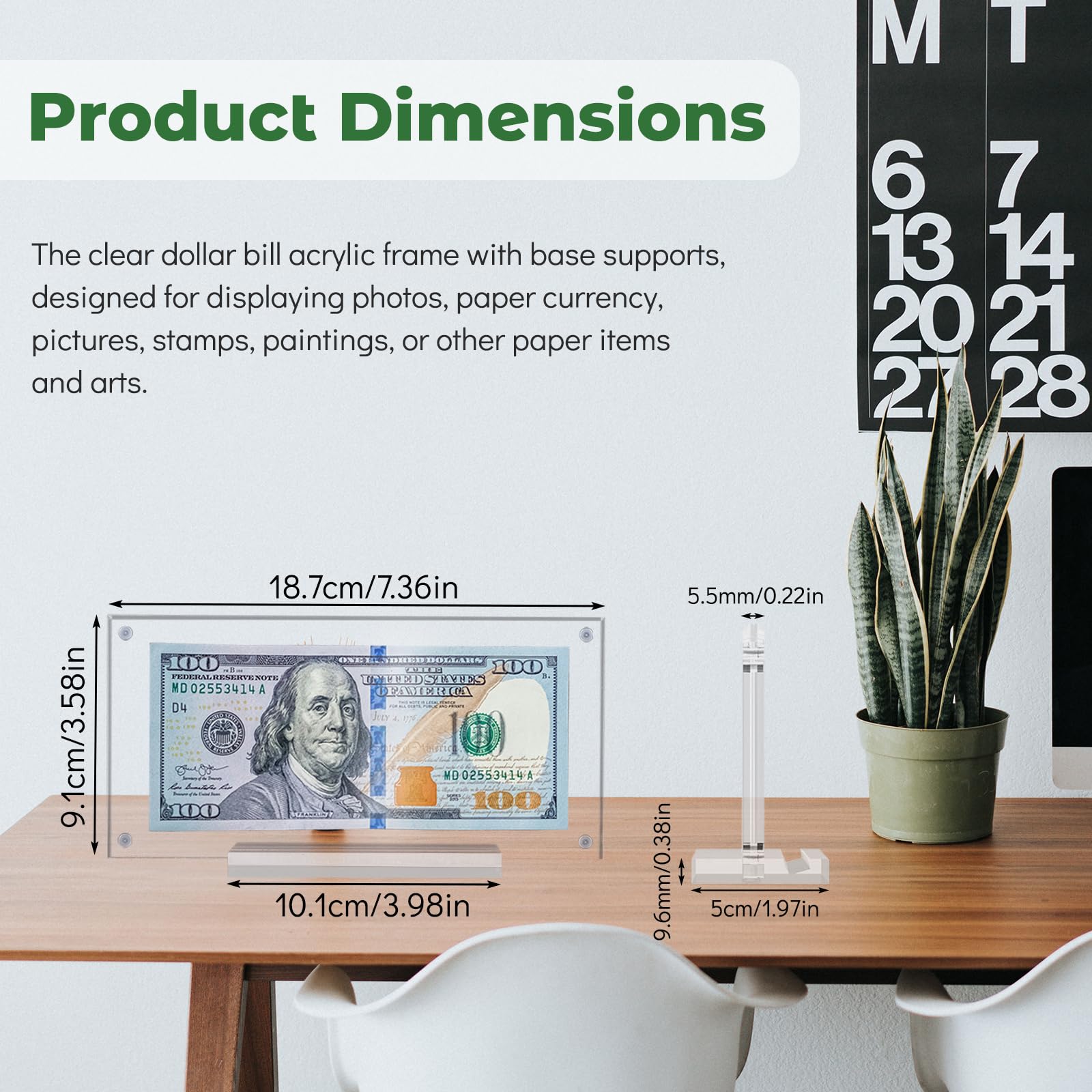 Snapklik.com : Dollar Bill Frame Acrylic Display Holder Money Frame For ...