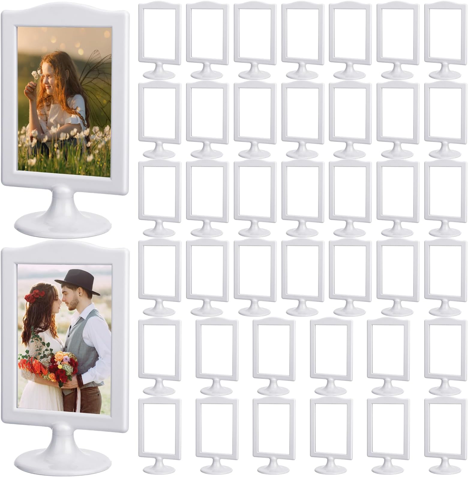 Amazon.com - 40 Pack Double Sided Standing Picture Frames Pedestal ...