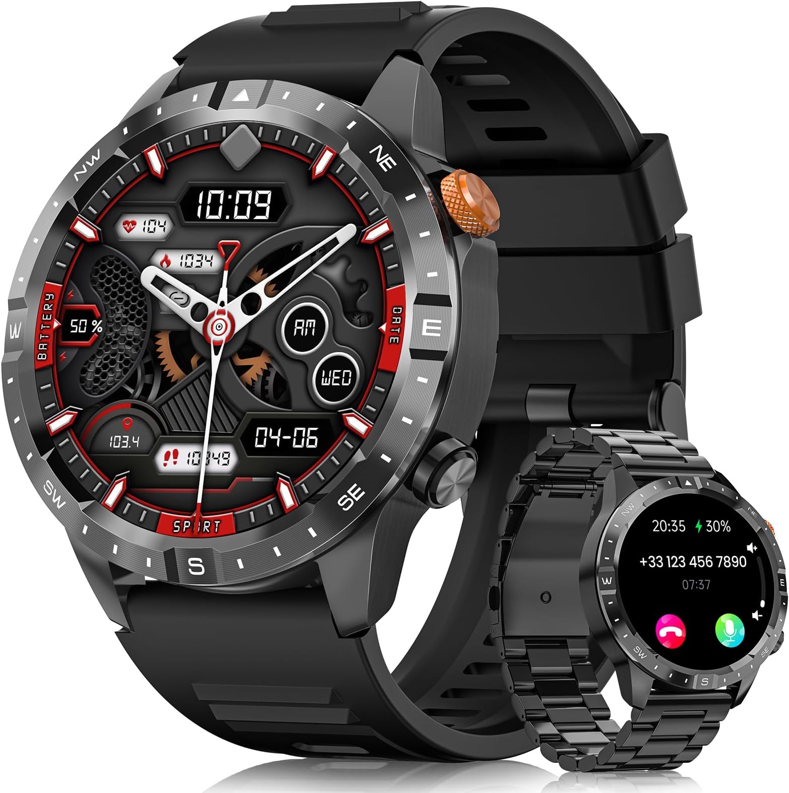BANLVS Smartwatch Uomo, 1,43" AMOLED Display Orologio Smartwatch con ...