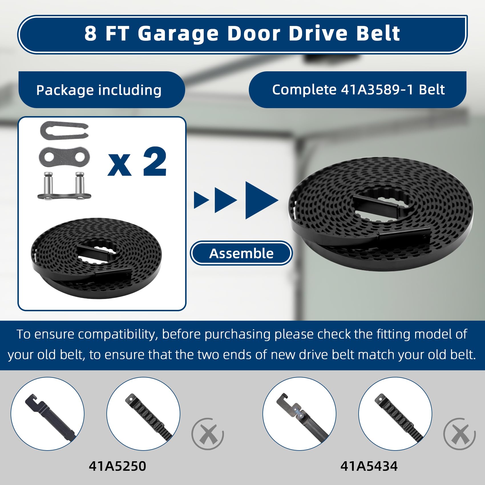 Snapklik.com : Upgraded 41A3589-1 Drive Belt For 8 Ft High Garage Door ...