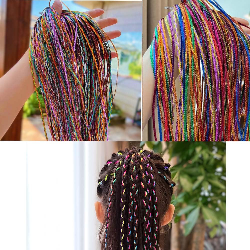Amazon.com : Colorful Hair Rope Strings for Braids Assorted Gradient ...