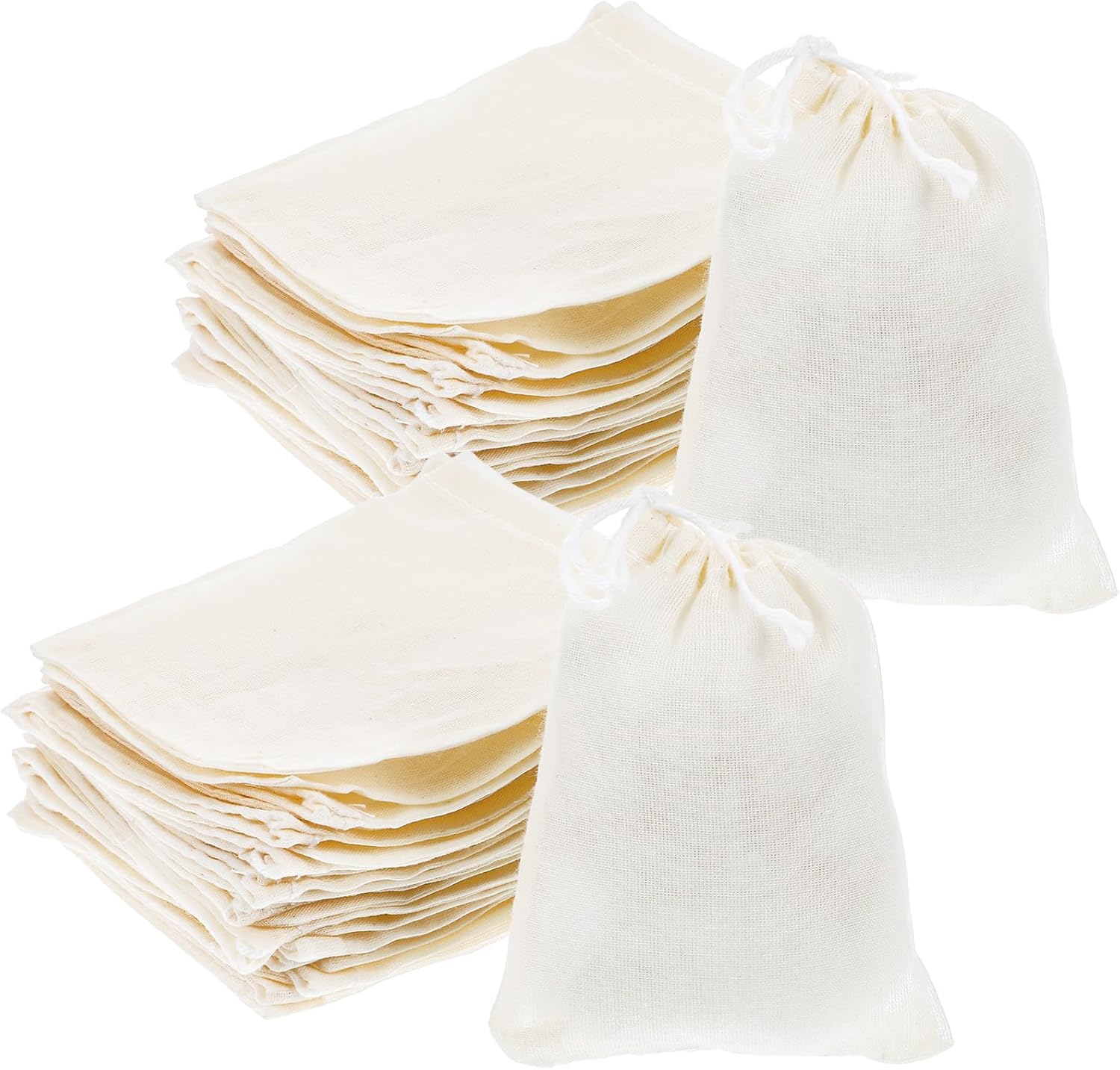Amazon.com: MAQUITA 150 Pack Muslin Drawstring Bags, 4x6 Inch Cotton ...