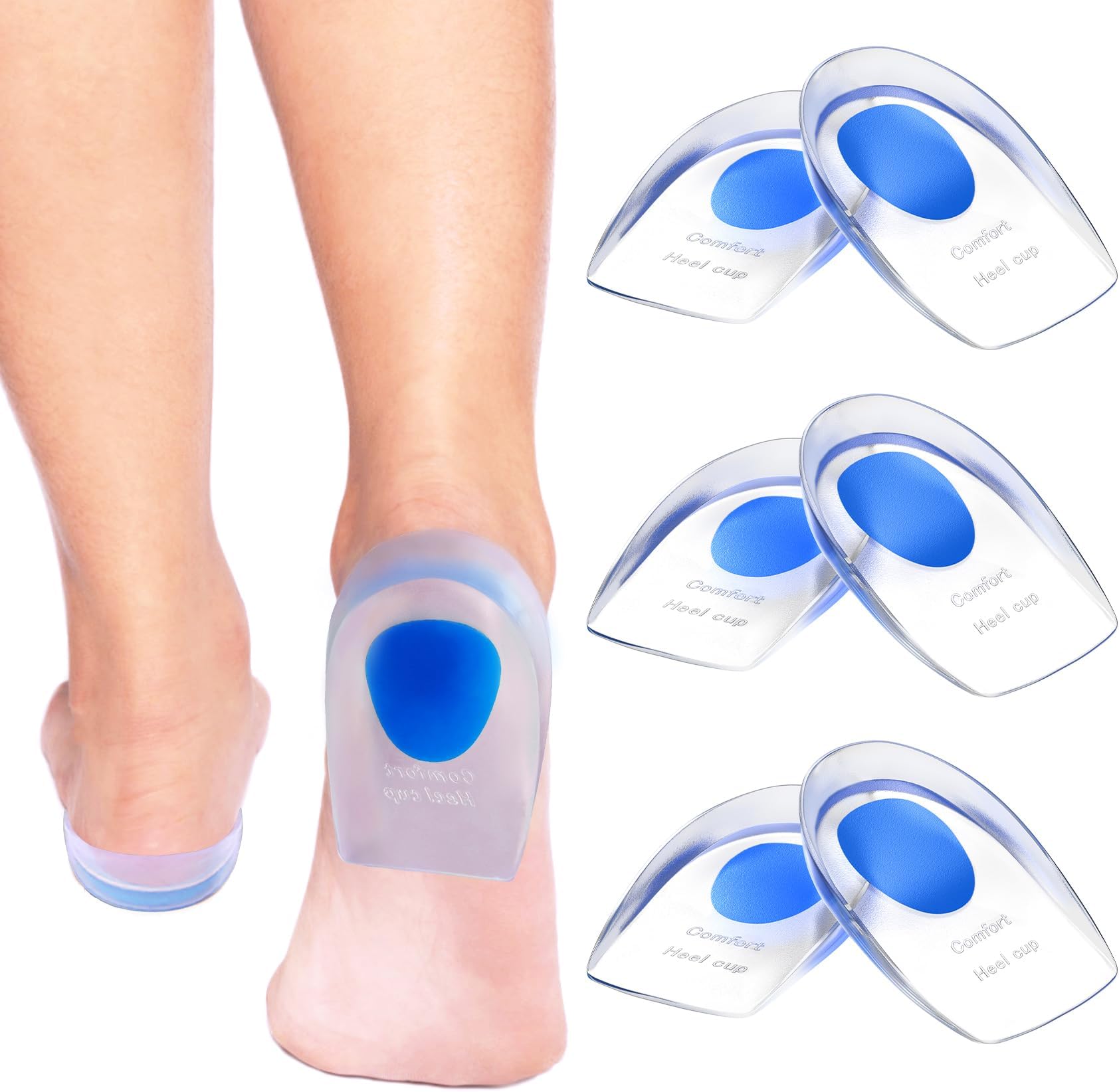 Amazon.com: ViveSole Gel Heel Cups for Pain, Plantar Fasciitis (Large ...
