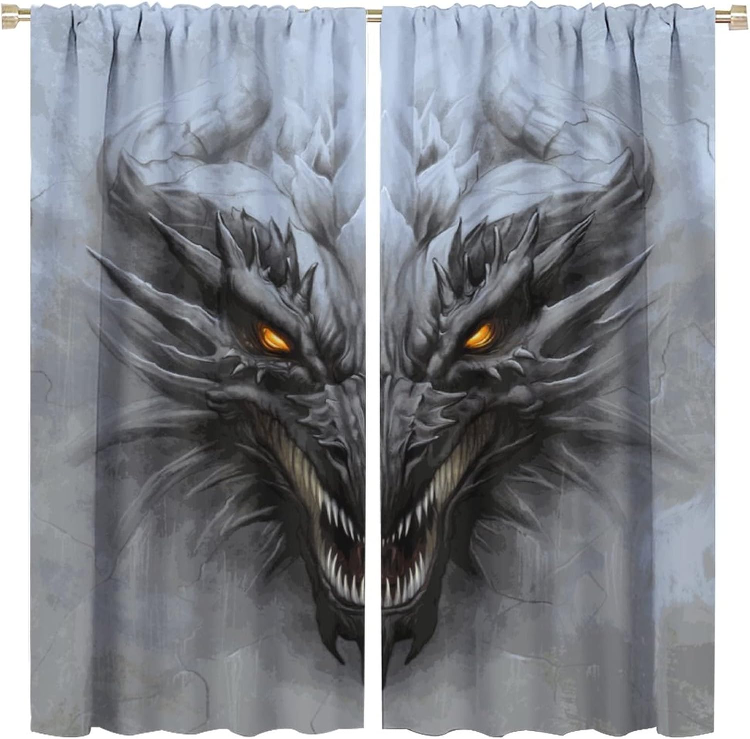 Amazon.com: Dragon Curtains Giant Flying Dragon and Skeleton for Boys ...
