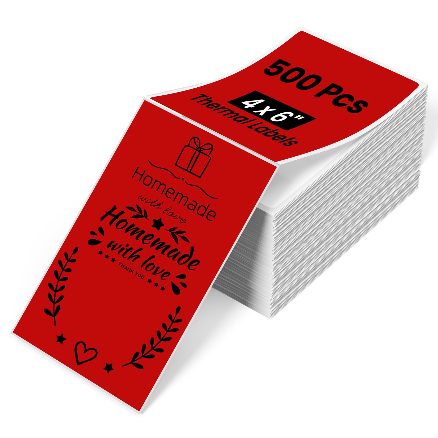 Snapklik.com : 4x6 Thermal Label Printer Paper - 500 PCS Red 4"x6" Fan ...