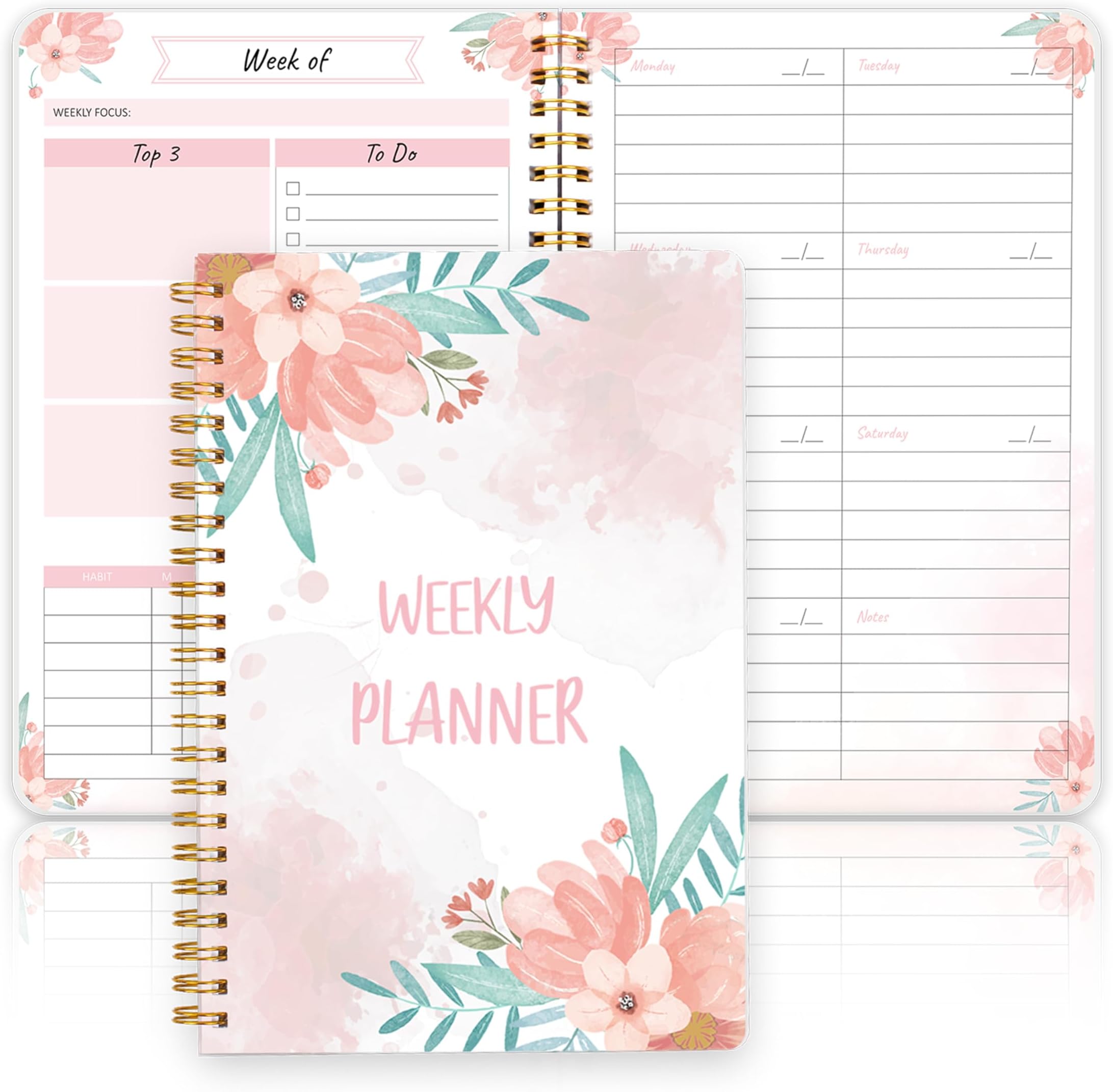 Amazon.com : Undated Weekly Planner, A5 To Do List Notebook, Weekly ...