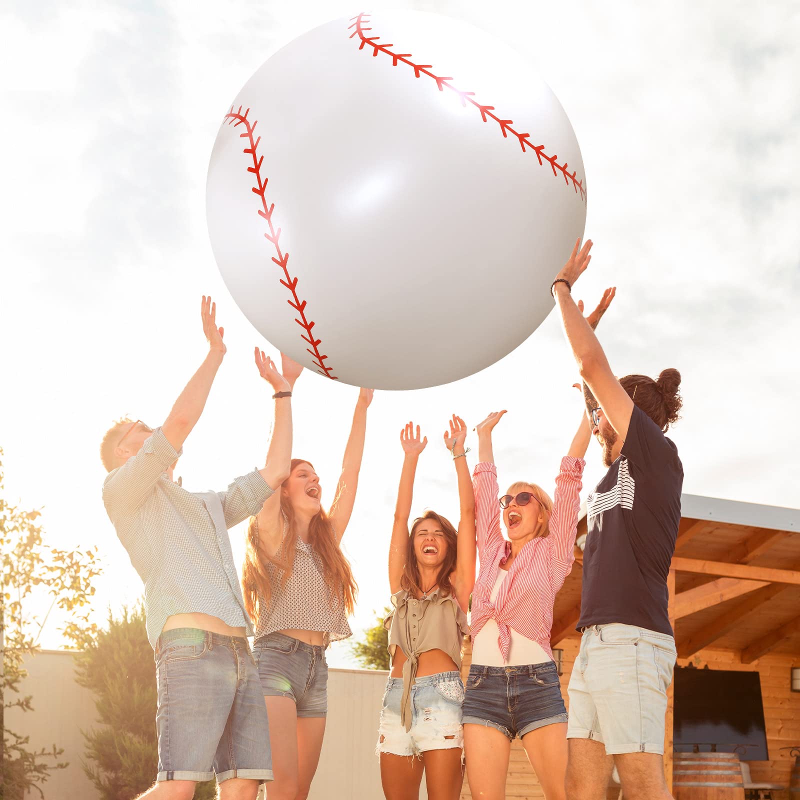 Snapklik.com : 2 Pcs 40 Inch Giant Inflatable Baseball Large Beach ...