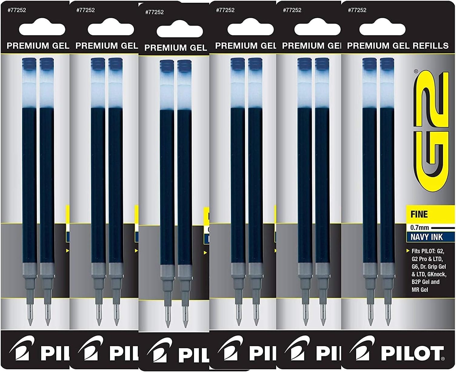 Amazon.com : Pilot G2 Gel Ink Pen Refills, Fine Point, 0.7mm, Blue Ink ...