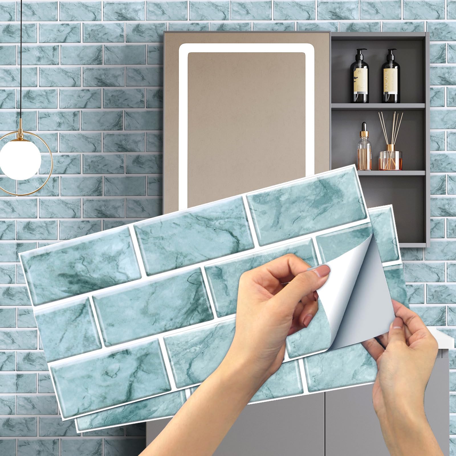 Bvdfgk Wall Tiles Peel and Stick Waterproof - 12 Pcs Self Sticky Brick ...