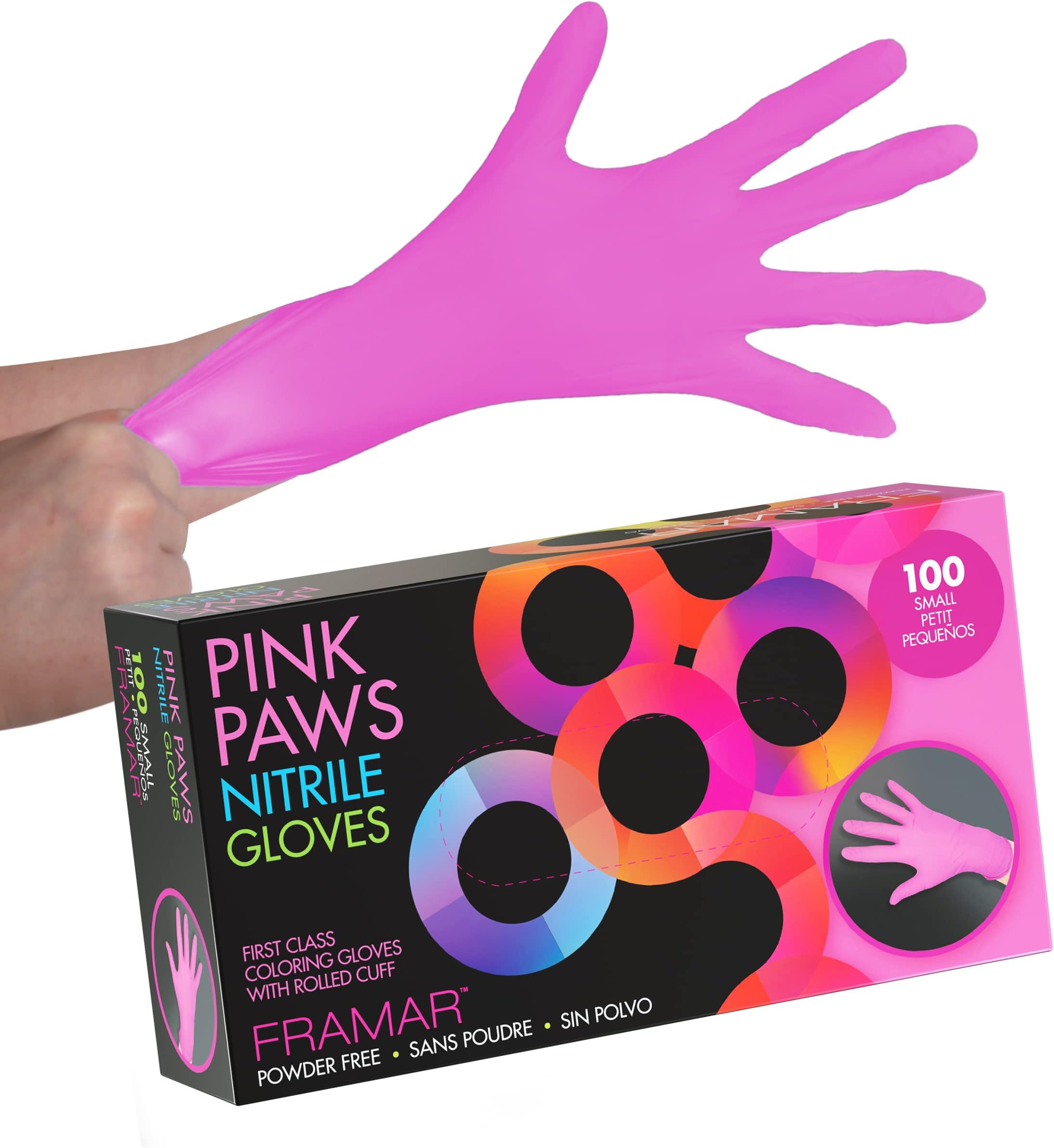Amazon.com: FRAMAR Pink Gloves Disposable Latex Free – Pink Nitrile ...