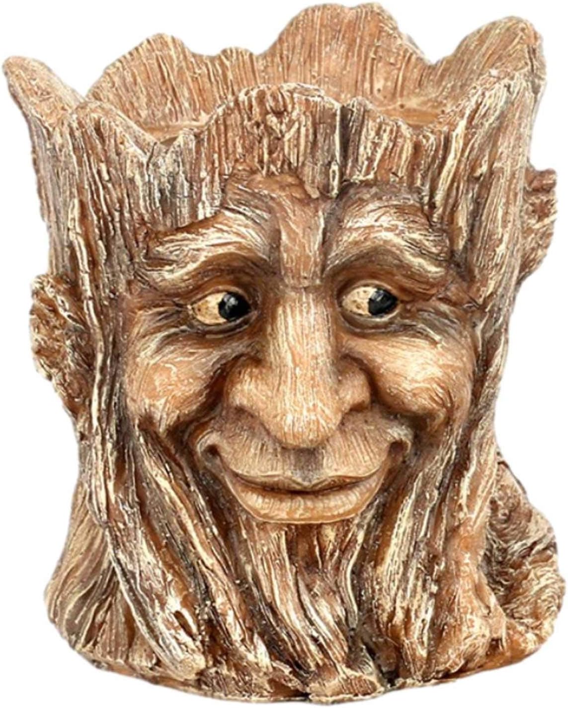 giftwarez Mans Face Tree Trunk Stump Herb Flower Planter Garden Plant ...