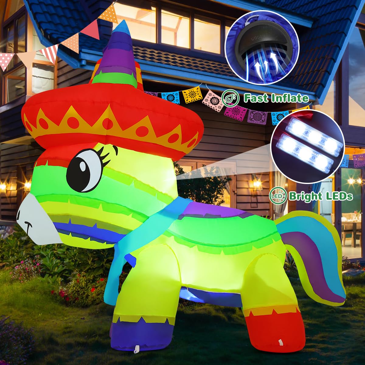 Snapklik.com : GOOSH 4 FT Cinco De Mayo Inflatables Horse Outdoor ...