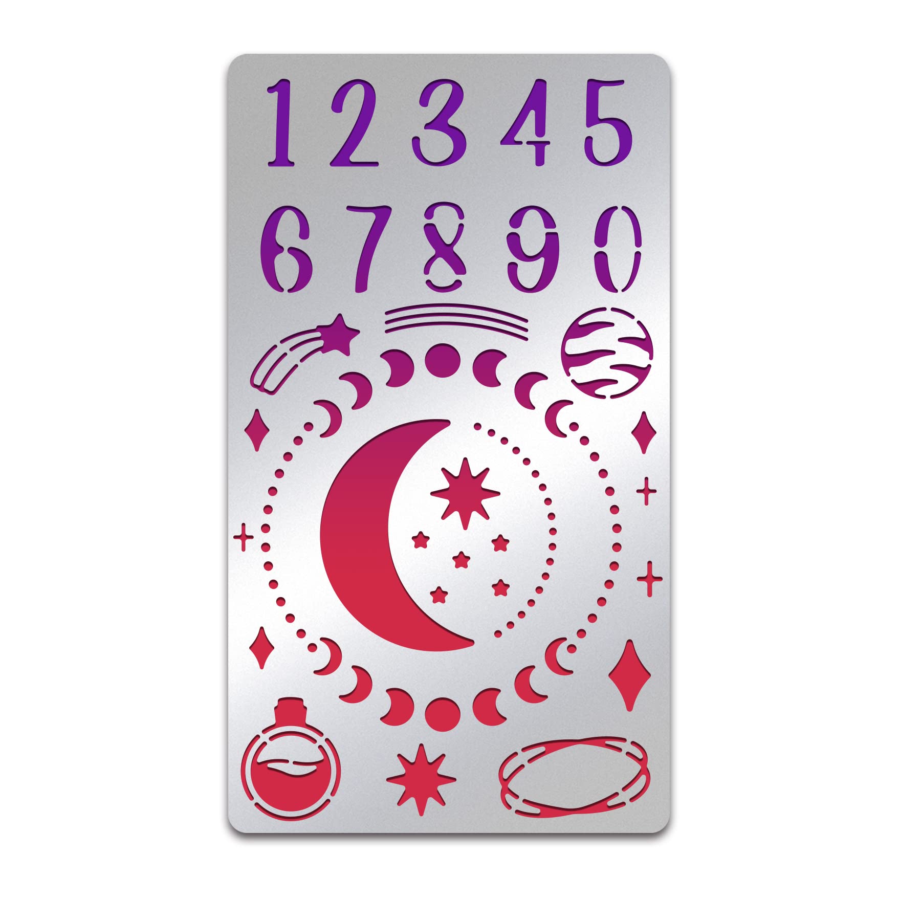 Amazon.com: BENECREAT Number Stencils, 7x4 Inch Moon Phase Drawing ...