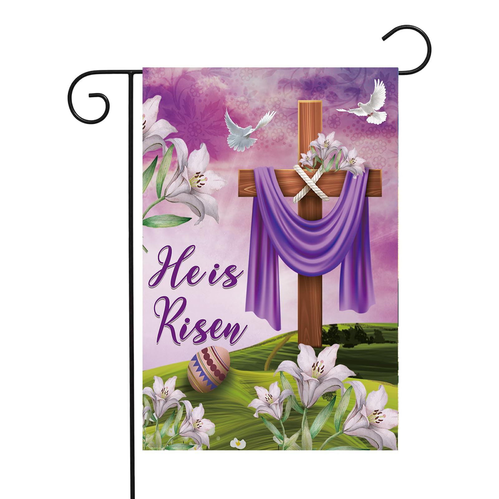 Amazon.com : 12 x 18 Inches "He is Risen" Easter Garden Flag ...