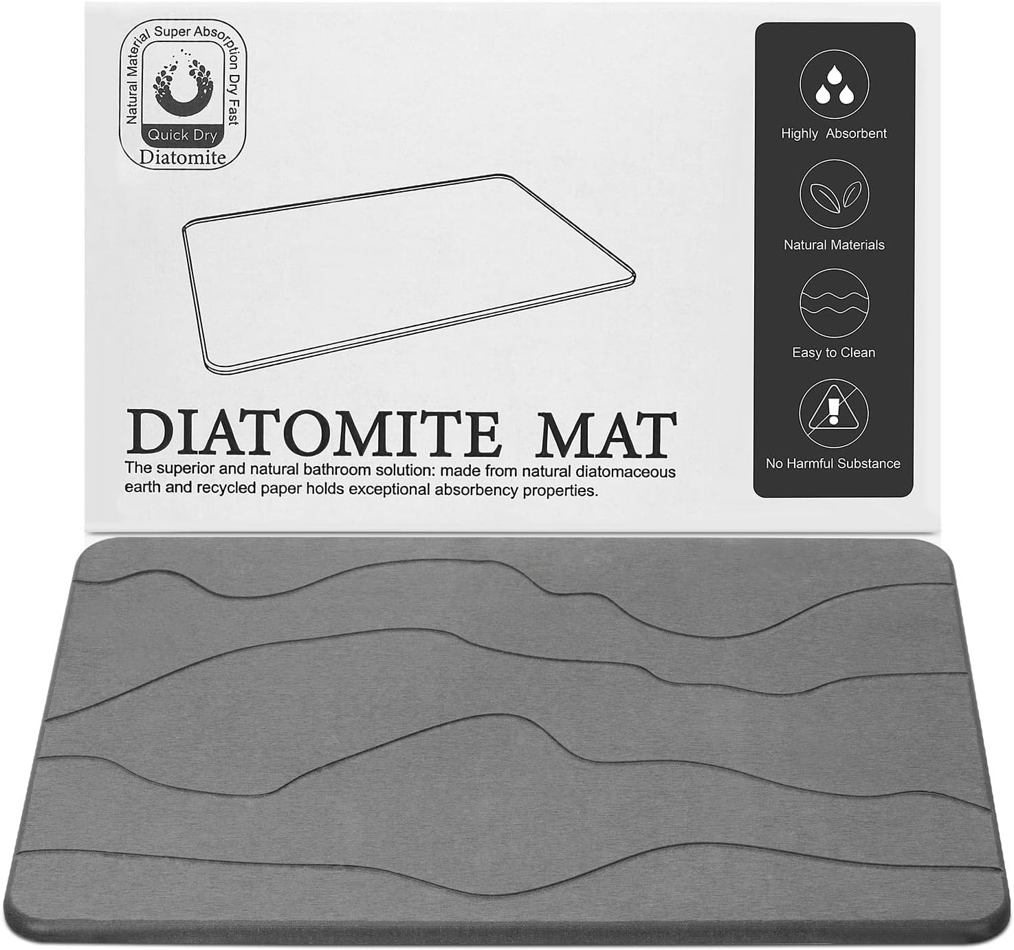 ZIMARK Tapete De Baño De Piedra，Almohadilla De Baño Antideslizante De ...