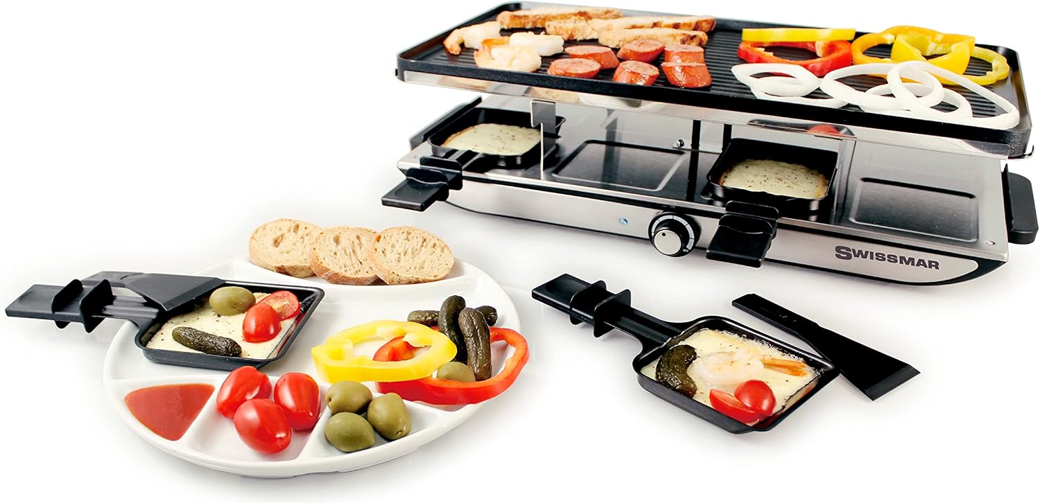 Amazon.com: Swissmar Geneva 8-Person Stainless Steel Raclette: Home ...