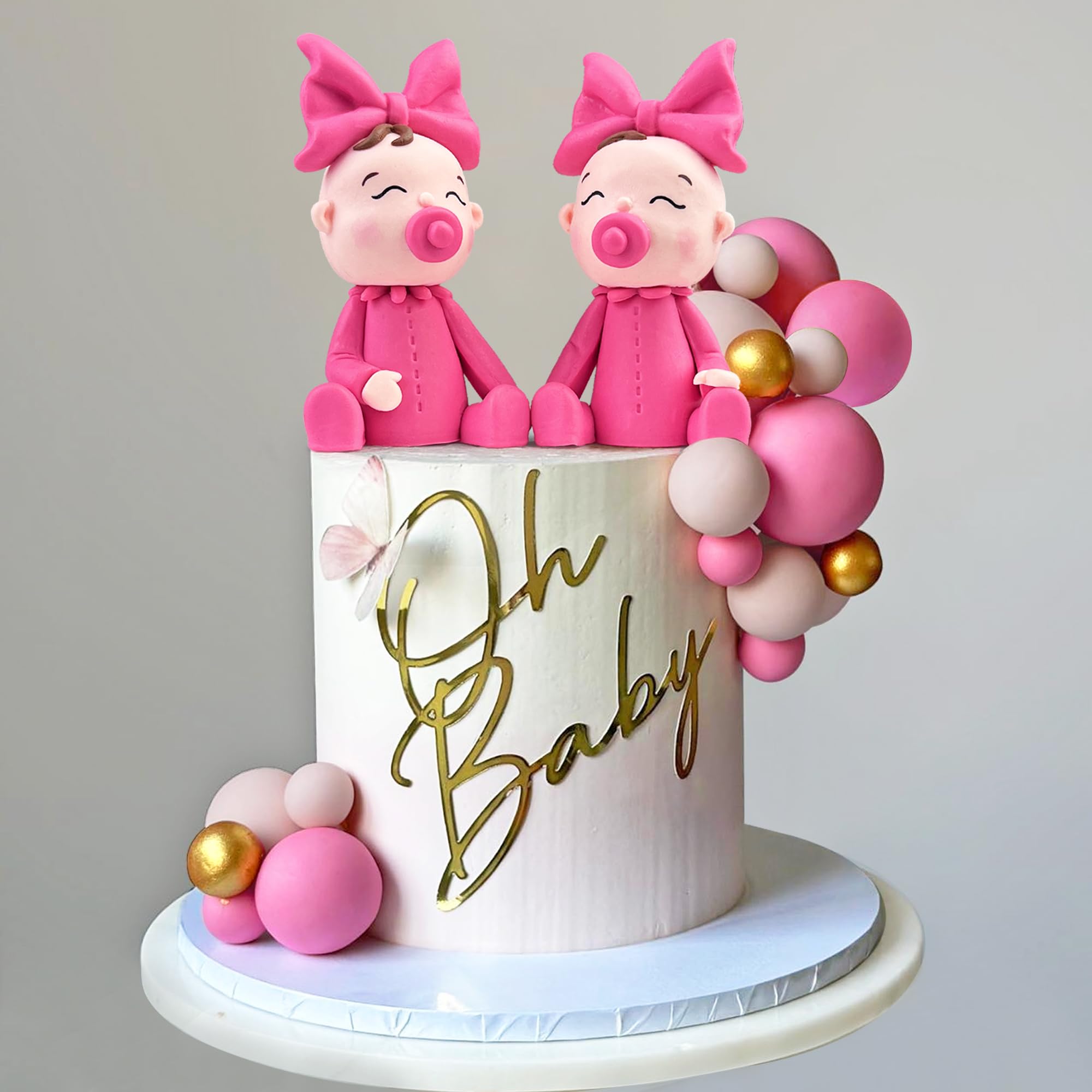 Amazon.com: 22PCS Baby Cake Topper Baby Girl Cake Decorations Balls ...