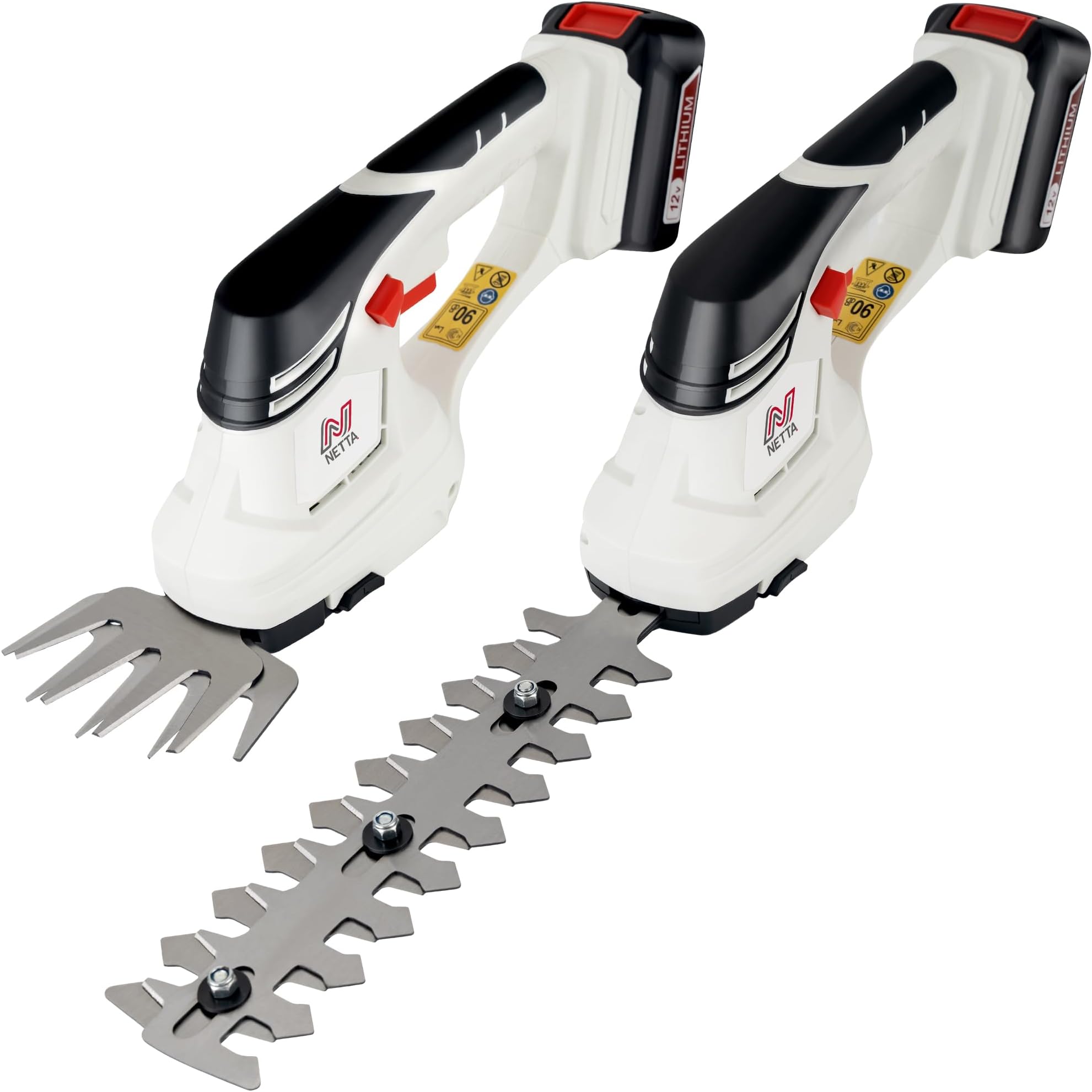 NETTA 2in1 Grass Shear & Hedge Trimmer with 7.2V Rechargeable 1500mAh ...