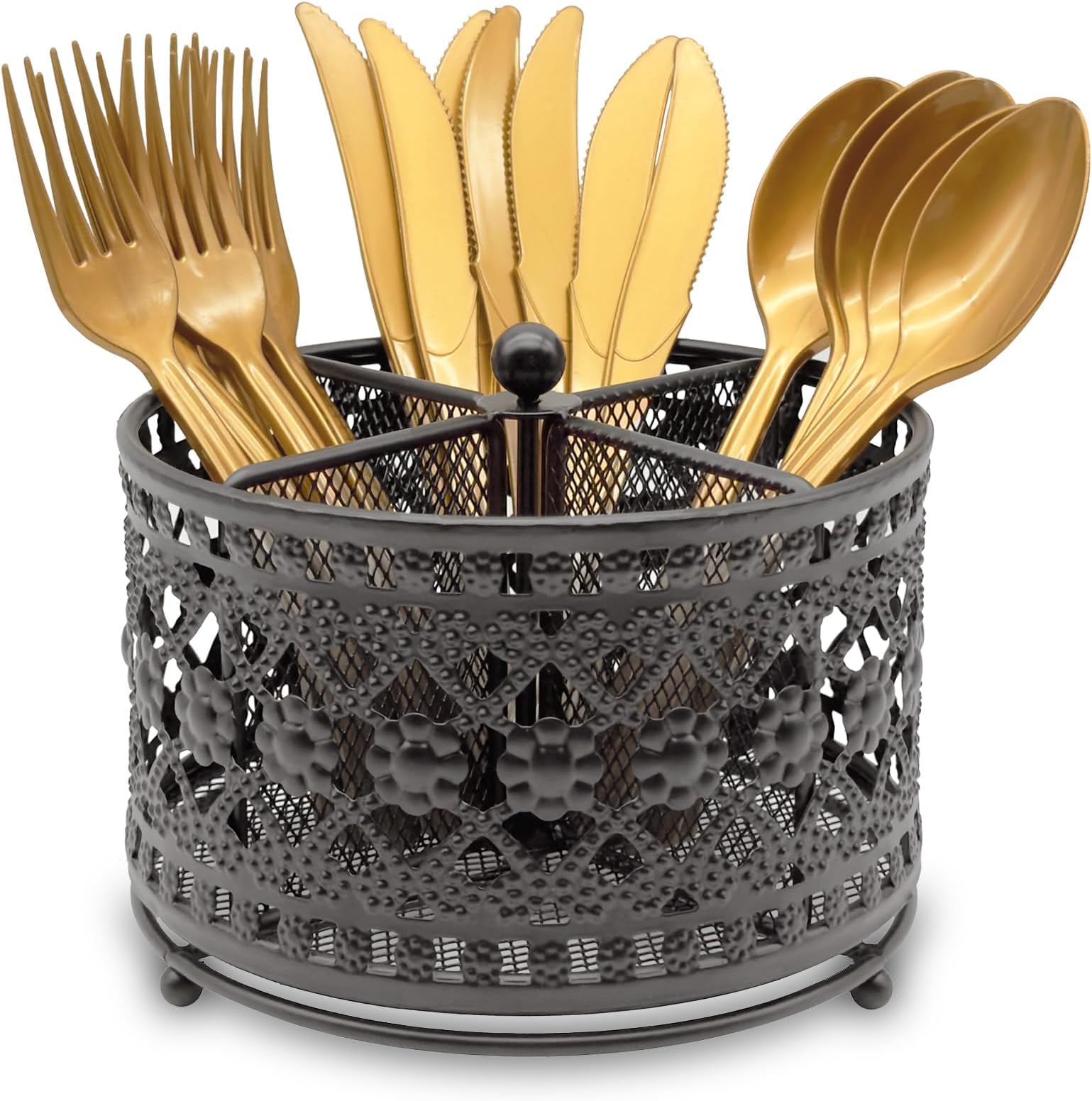 Amazon.com: WAGAYI 360° Rotating Silverware holder,Metal Kitchen ...