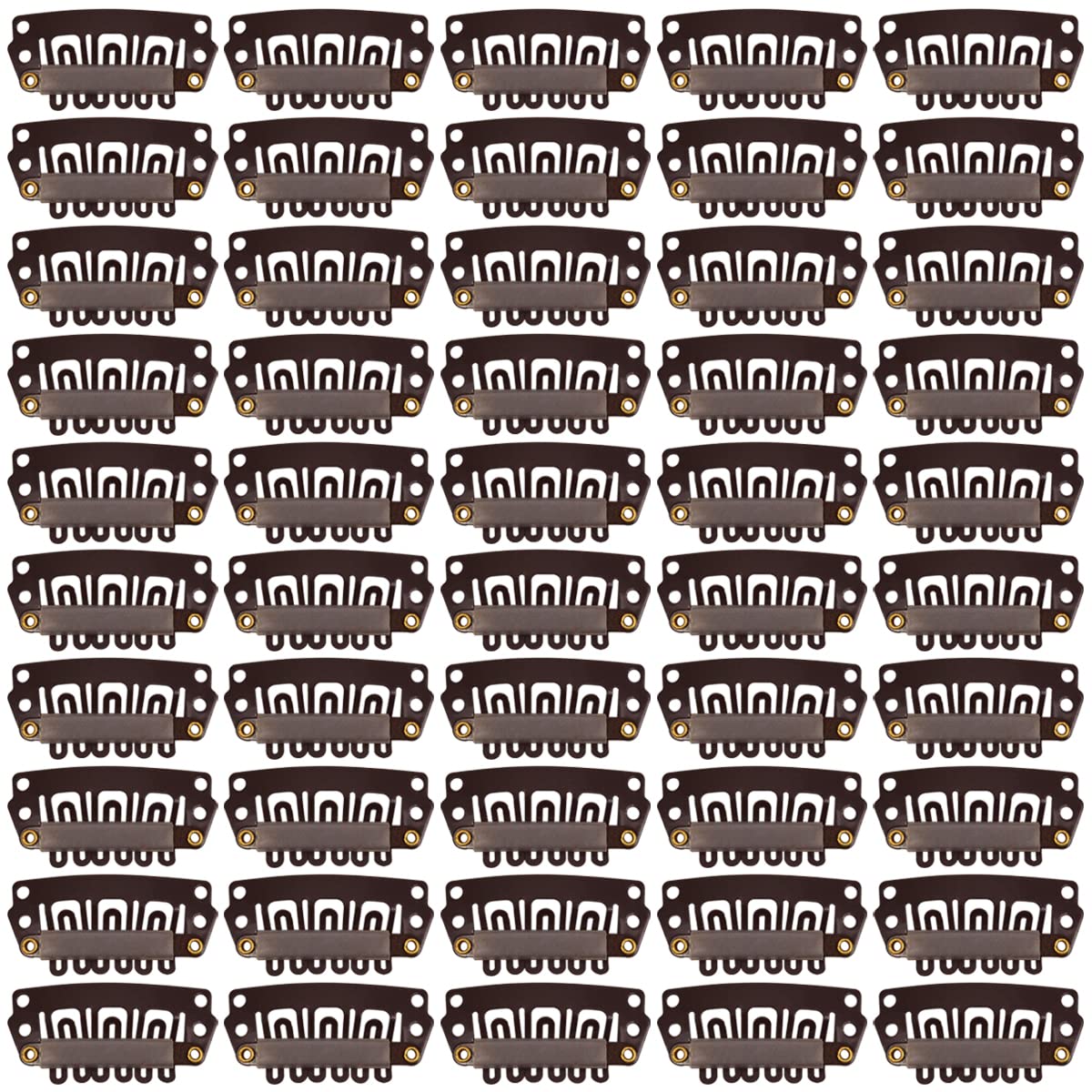 Amazon.com : 50 Pcs U-Shape Metal Snap Clips 28mm 6-Teeth Wig Clips ...