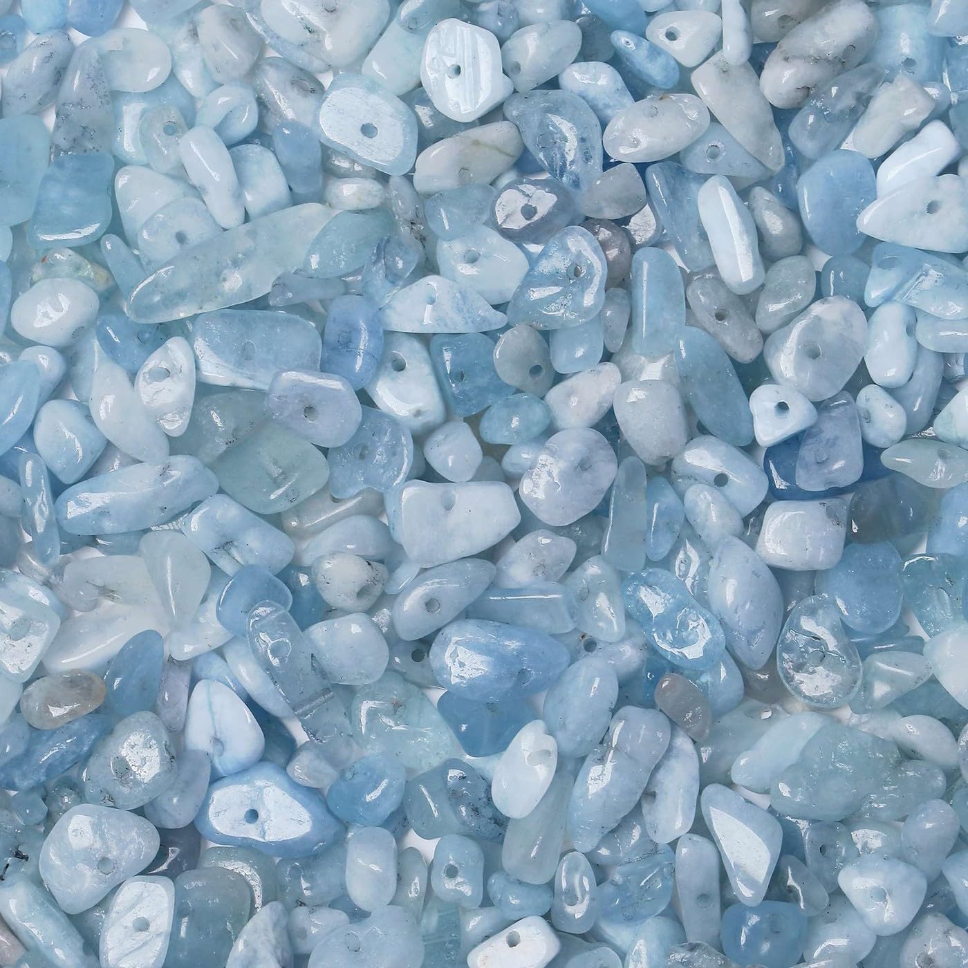 Amazon.com: LAIDANLA Aquamarine 400pcs Natural Chip Stone Beads 5-8mm ...
