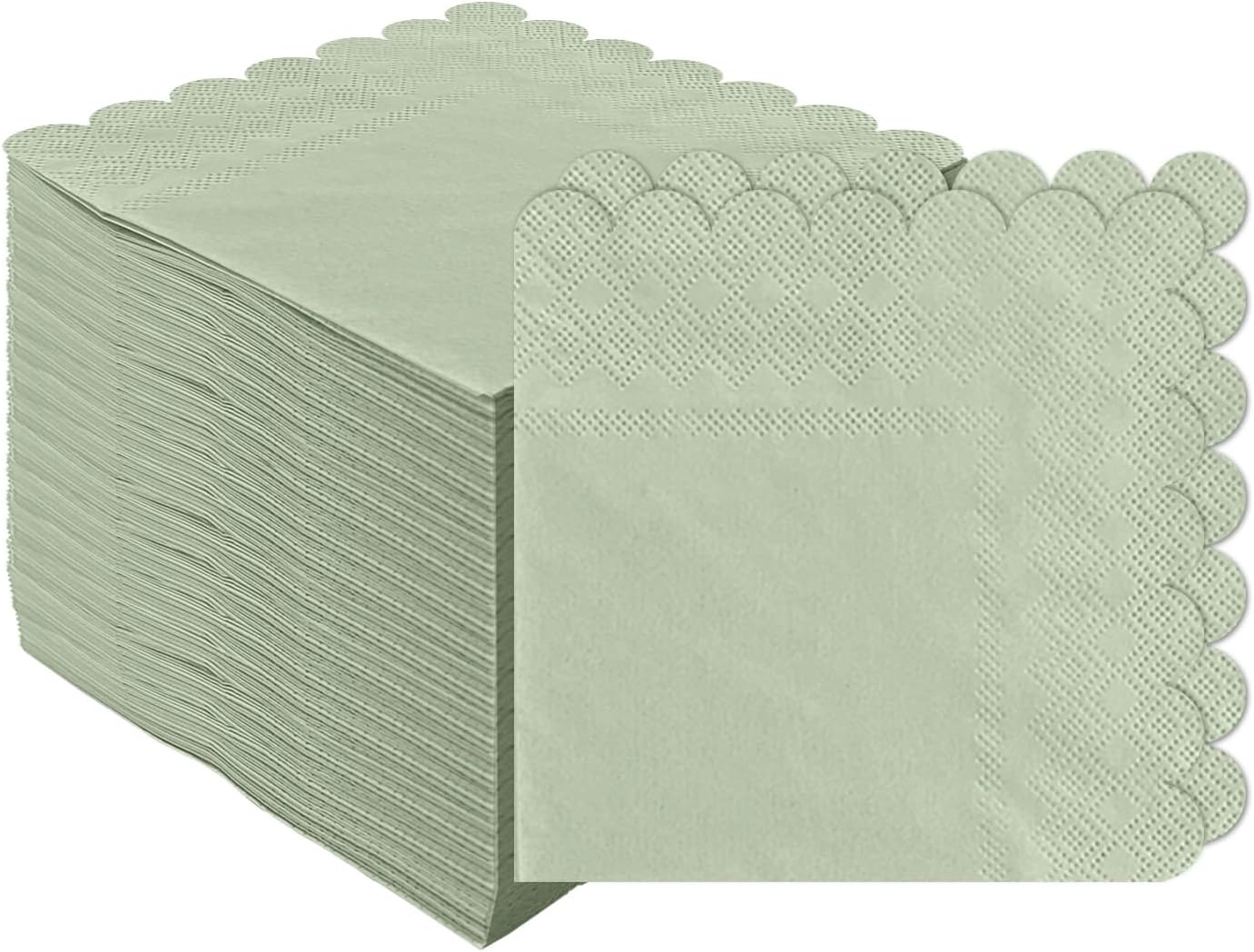 Amazon.com: 100 Pack Cocktail Napkin 2-Ply Scalloped Edged Dessert ...