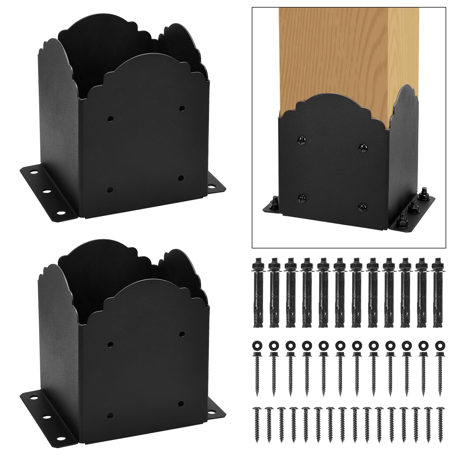 Creative Design 6x6 Post Base, Square Bracket Post Base for Fence ...