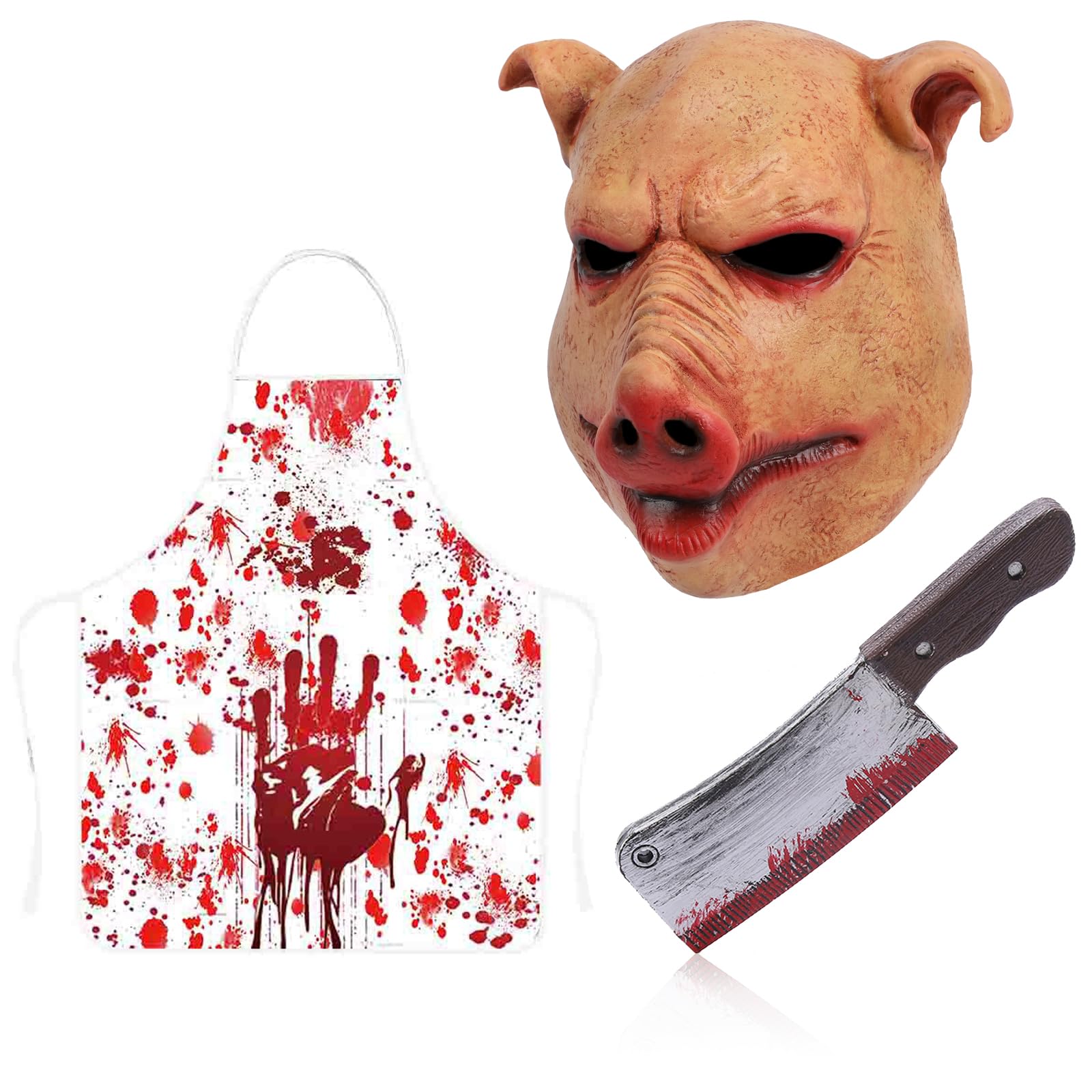 Amazon.com: Stobbod Horror Pig Mask Scary Realistic Animal Mask Butcher ...