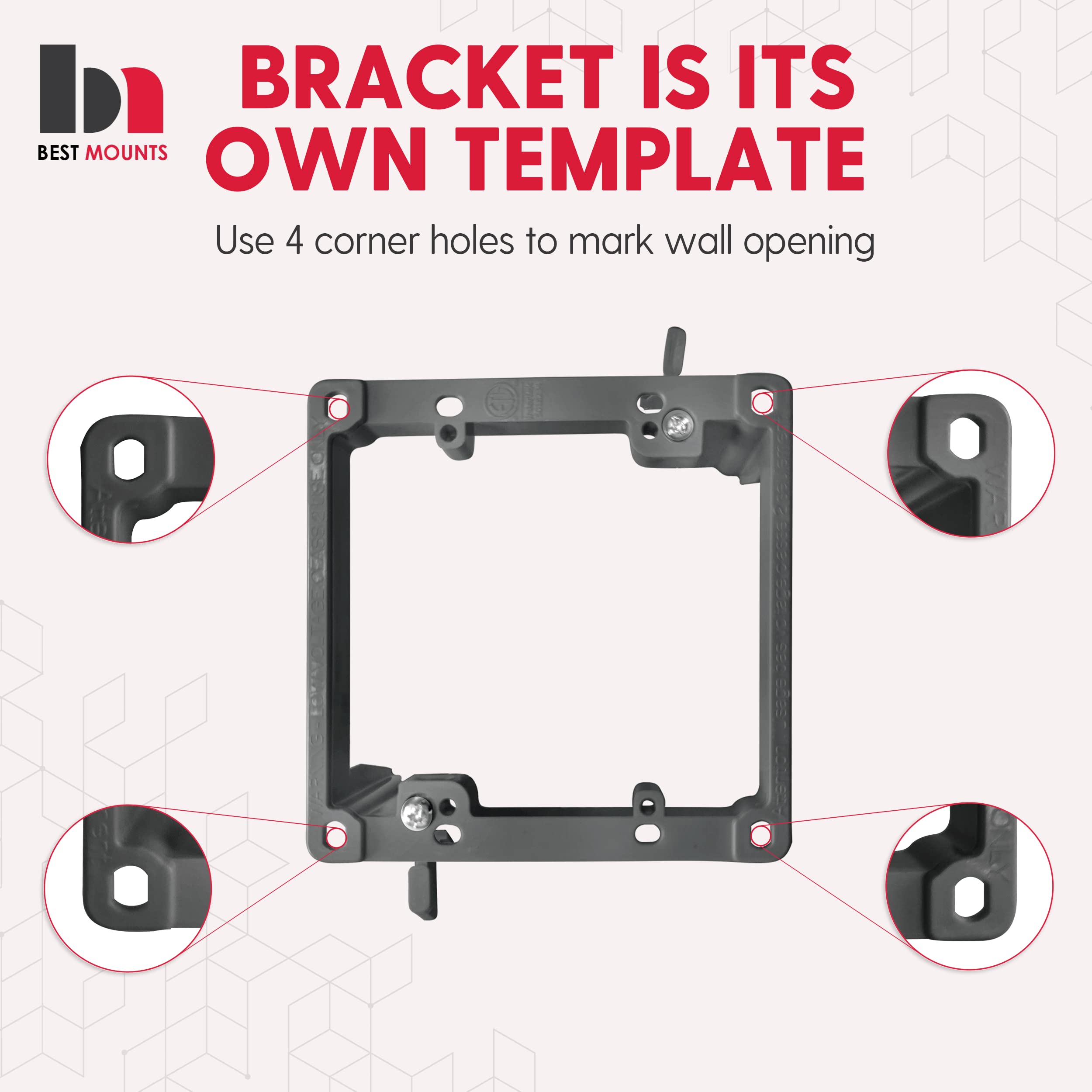 Snapklik.com : BestMounts - 1 Pack Low Voltage Mounting Brackets 2 Gang ...