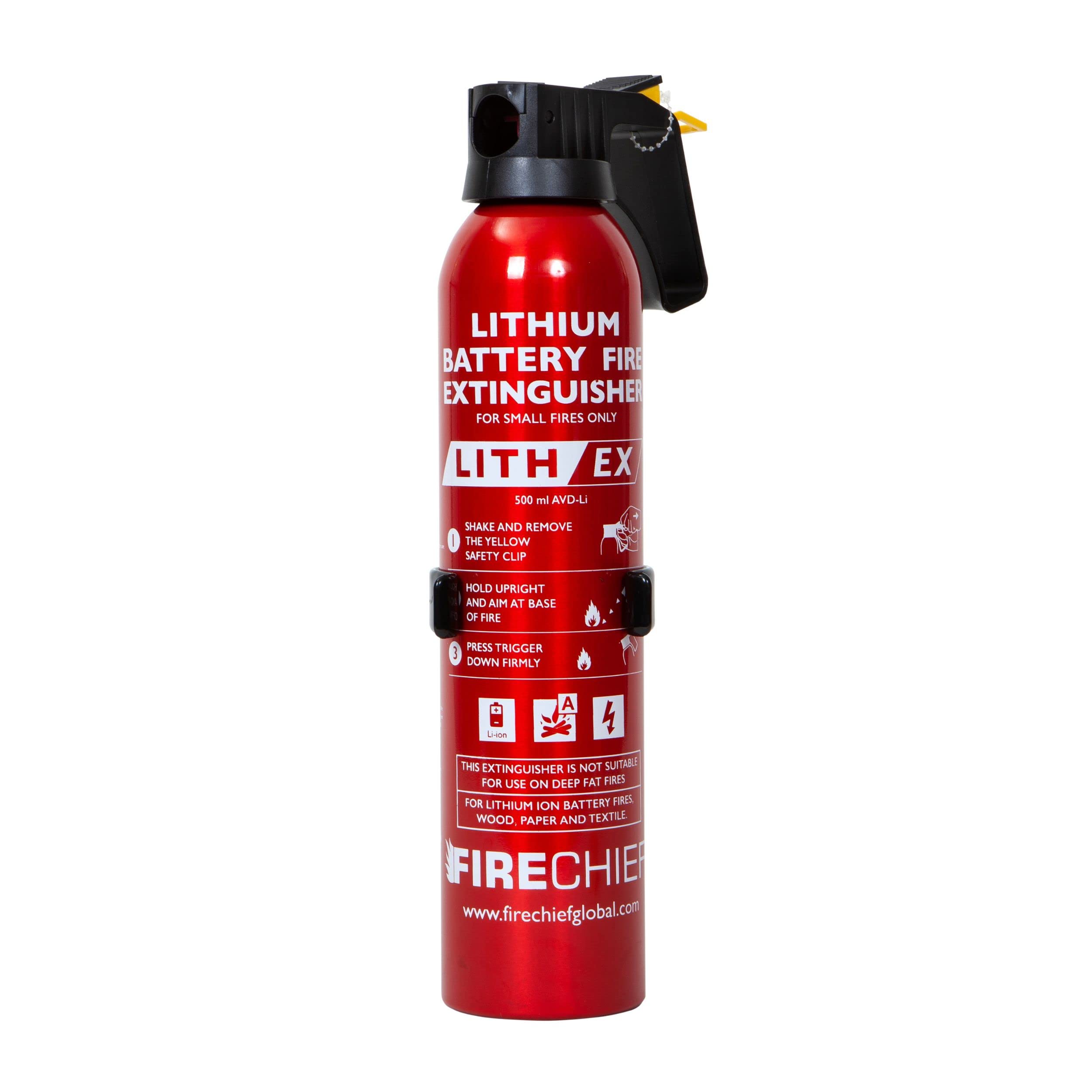 Lithium Ion Battery Fire Extinguisher 500ml - Firechief Aerosol Lith-Ex ...