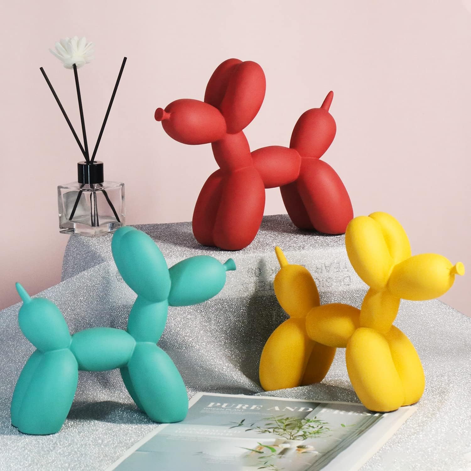 Buy Balloon Dog Sculpture,Resin Creative Cute Animal Crafts Figurine ...