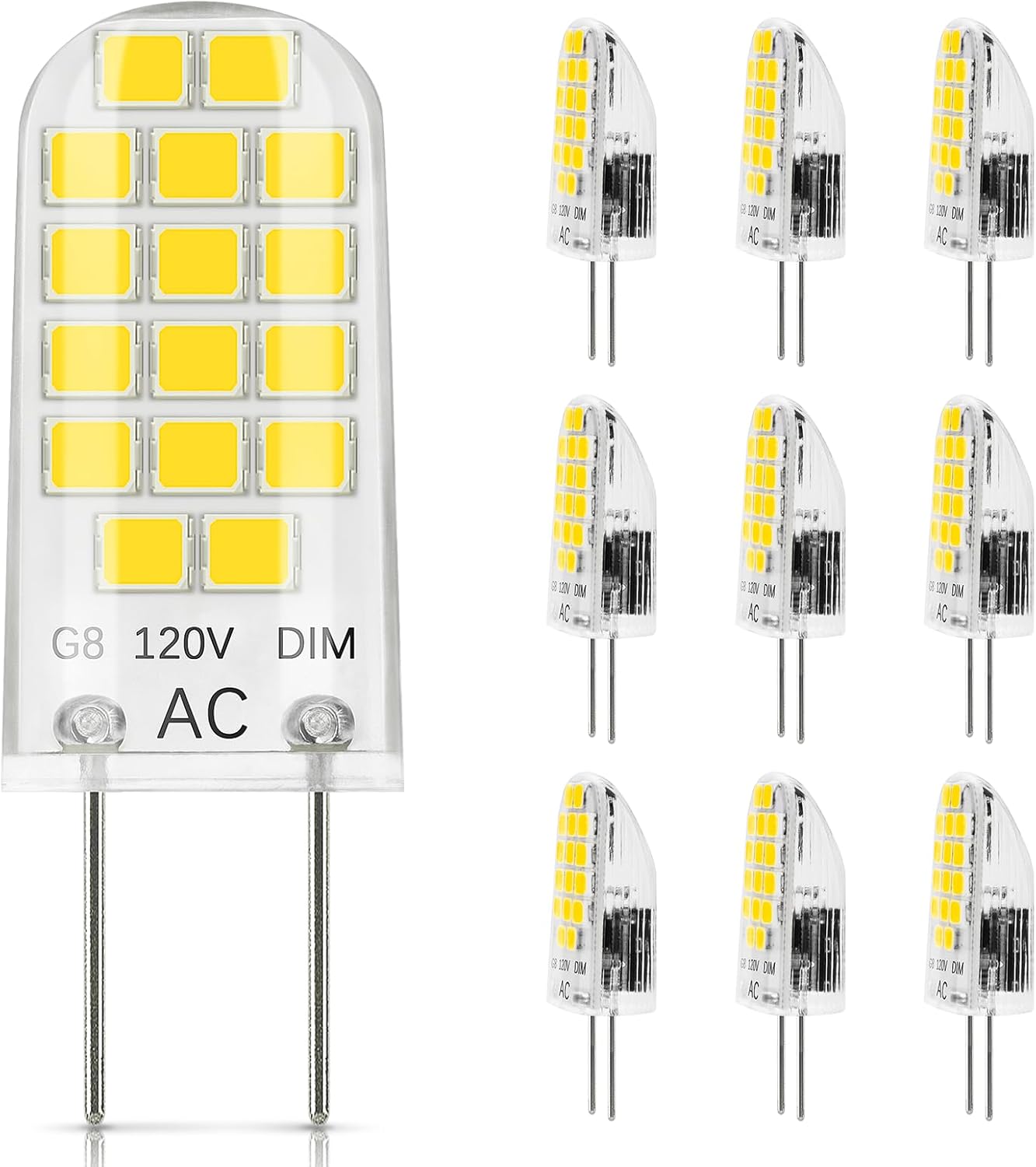 DiCUNO G8 LED Bulb Dimmable, 2W (20W Equivalent), Daylight White 5000K ...