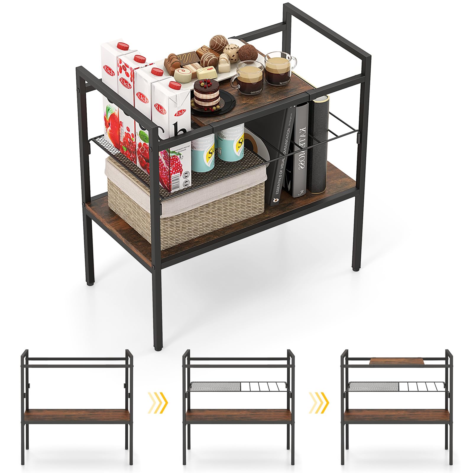 Amazon.com: Giantex 3-Tier Console Table, 24" Industrial Sofa Table ...