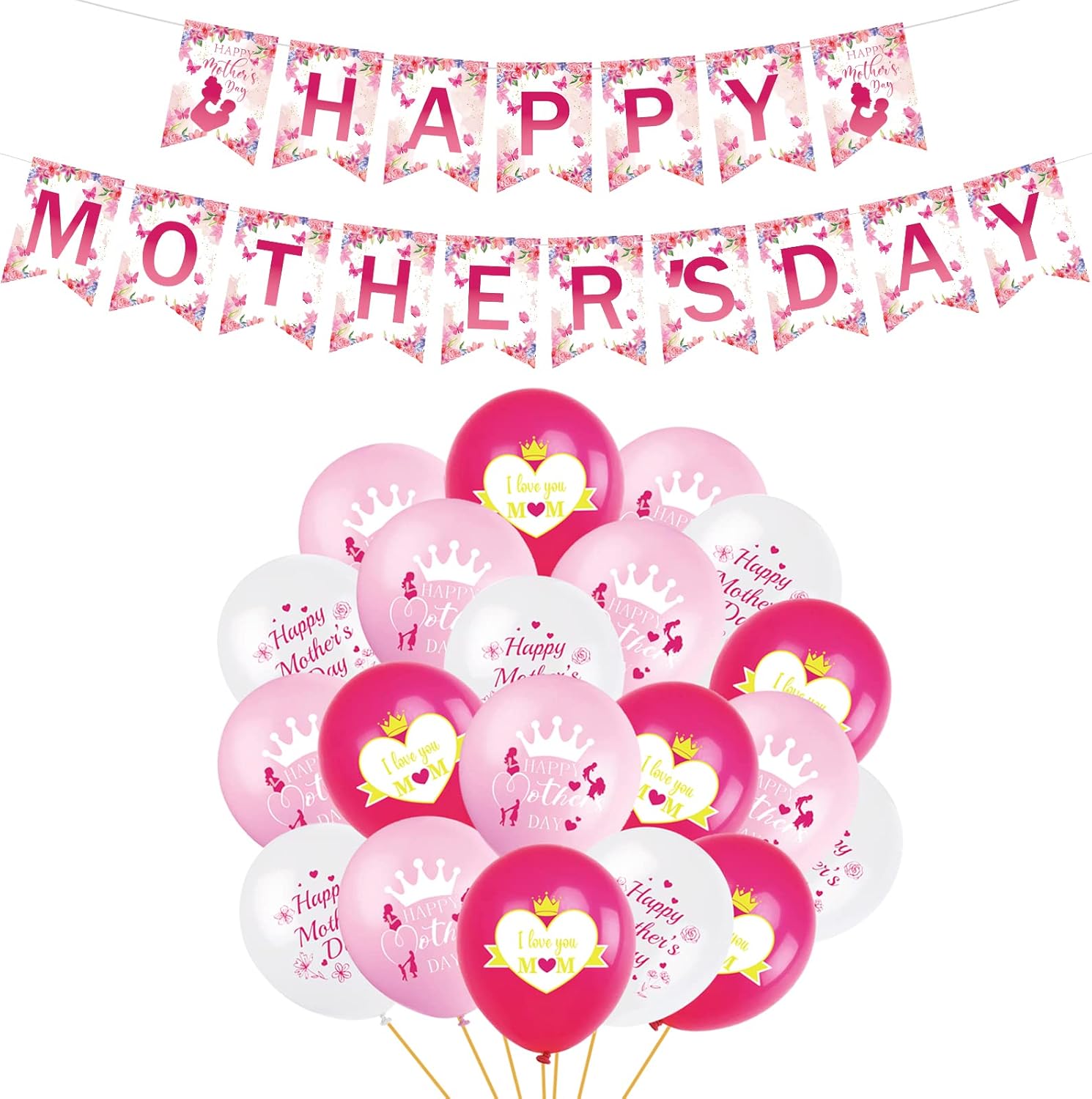 Amazon.com: Mothers Day Decorations -Happy Mothers Day Banner with ...